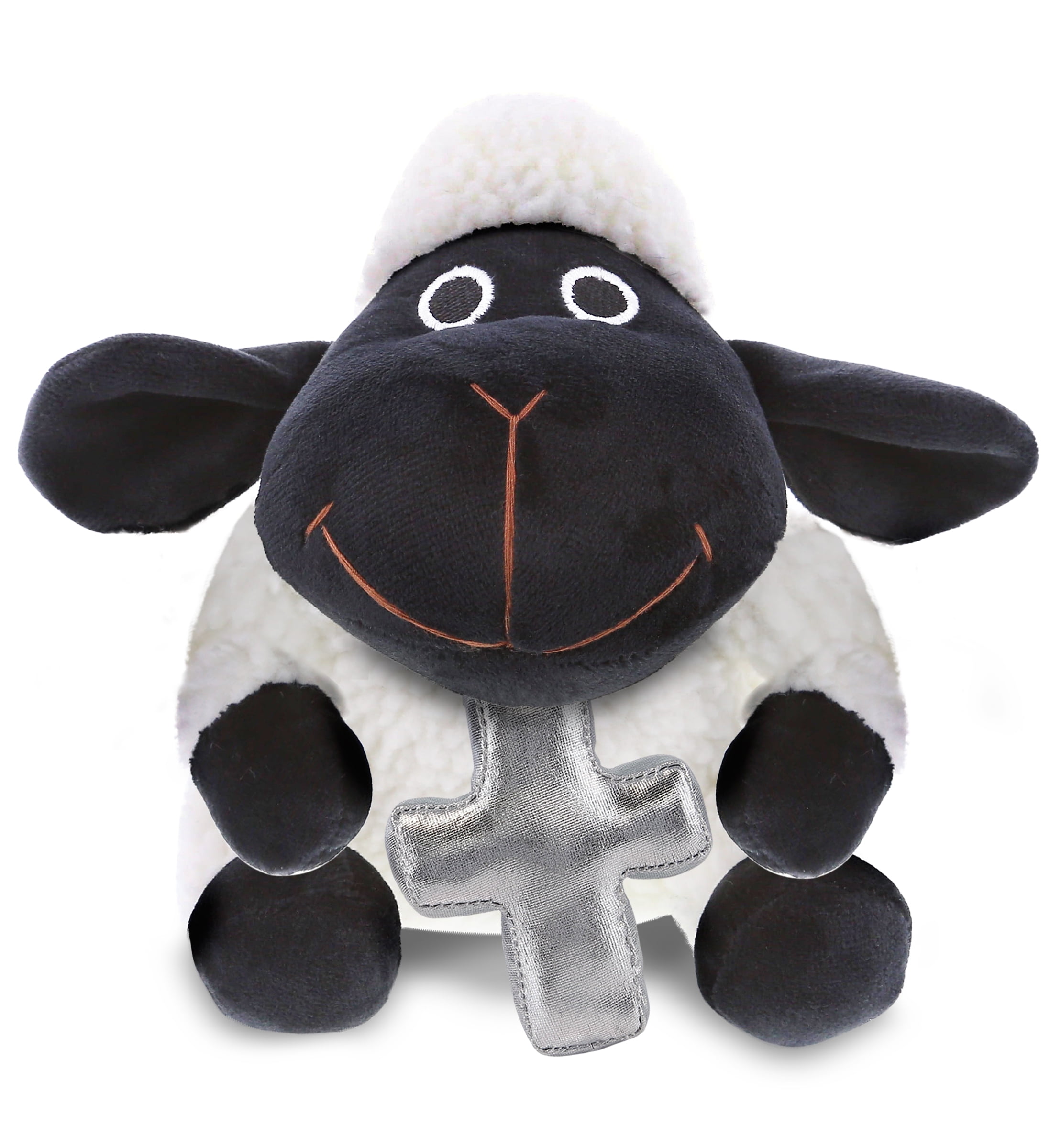 DolliBu Black Nose Sheep Stuffed Animal with Silver Cross Plush ...