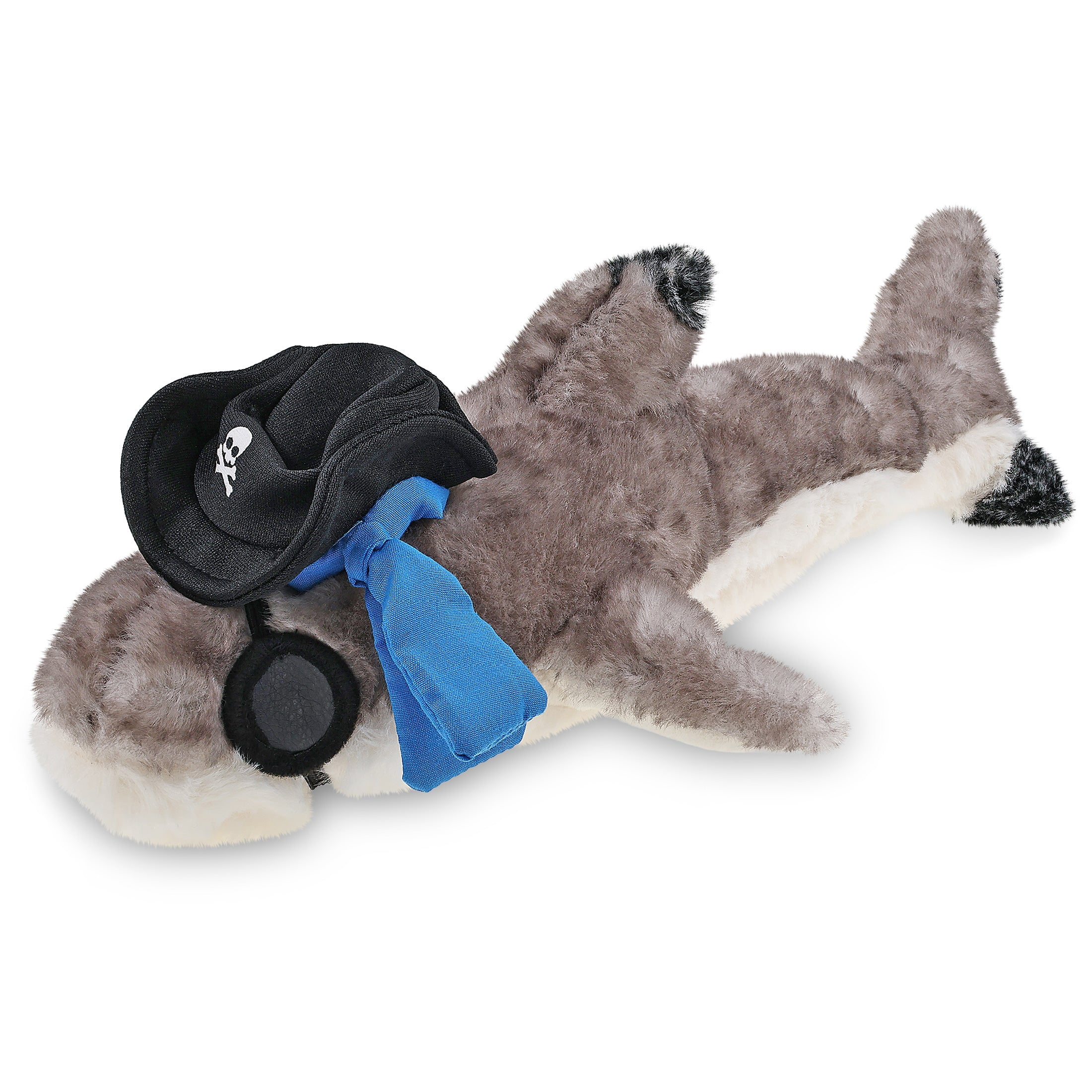 DolliBu Blacktip Reef Shark Stuffed Animal With Pirate Costume - Sea ...