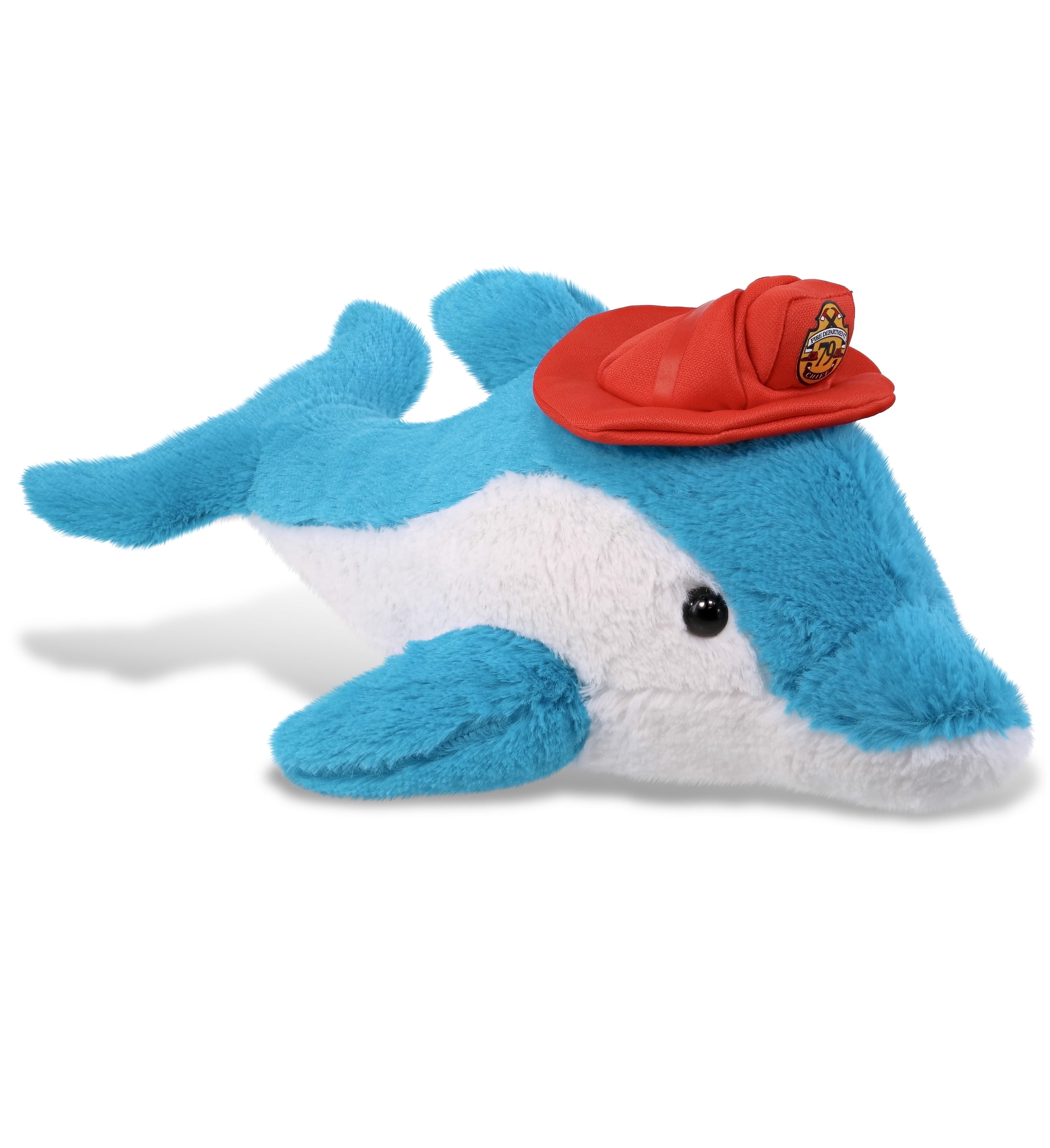 DolliBu Blue Dolphin Firefighter Stuffed Animal - Super Soft Dolphin ...
