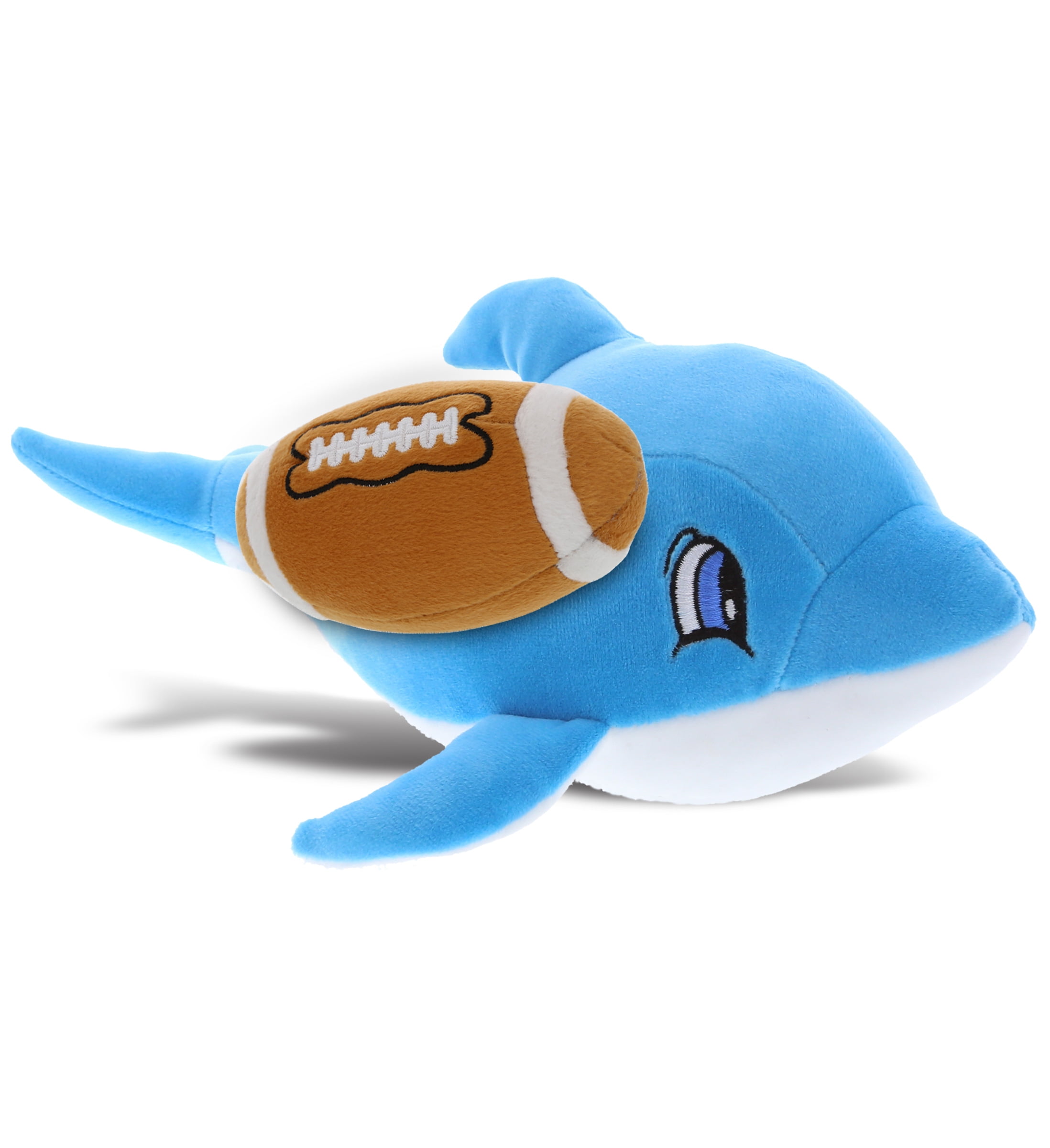 DolliBu Blue Dolphin Stuffed Animal with Football Plush - Soft Huggable ...