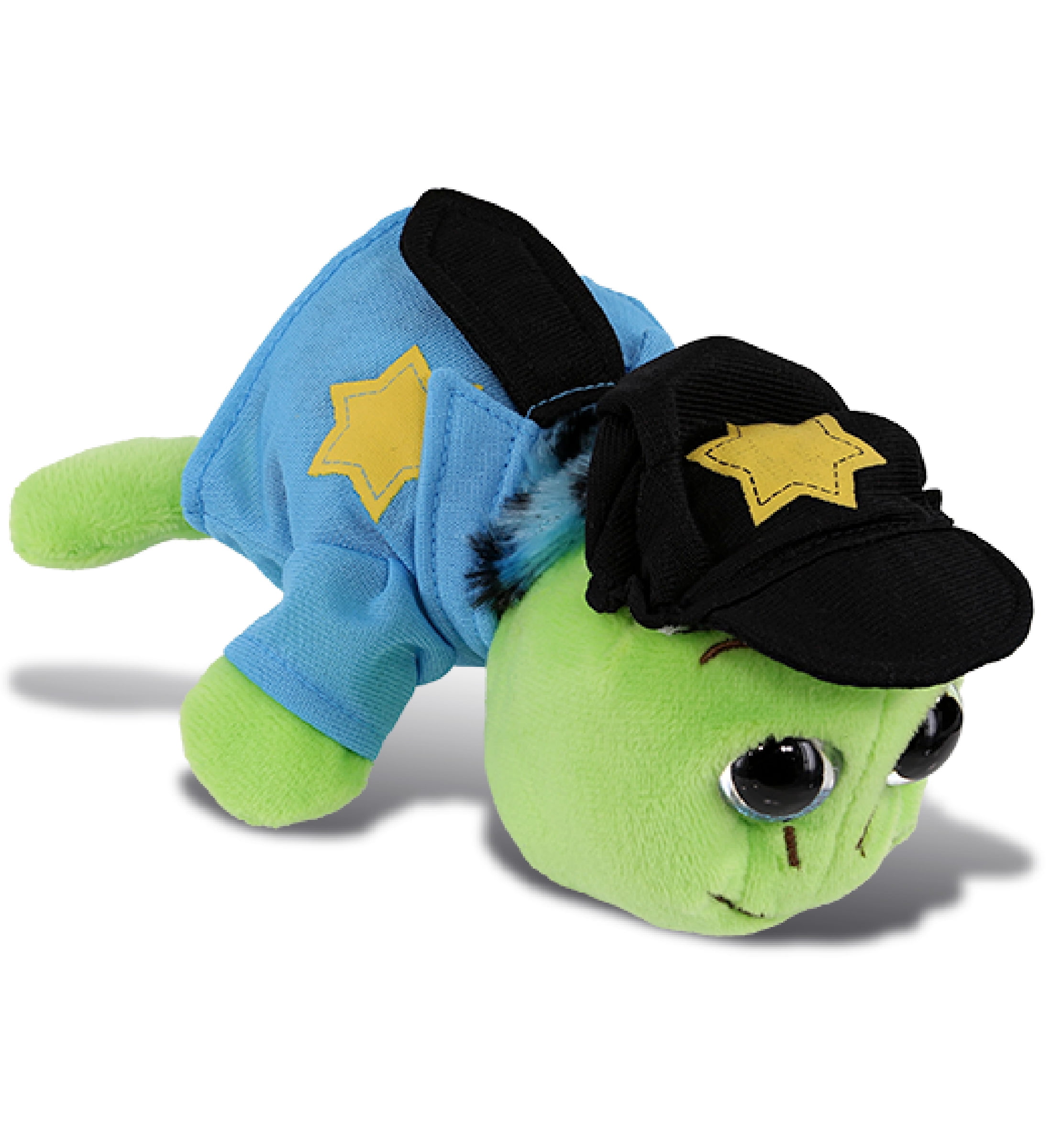 DolliBu Blue Shell Sea Turtle Big Eye Police Officer Plush Toy - Super ...