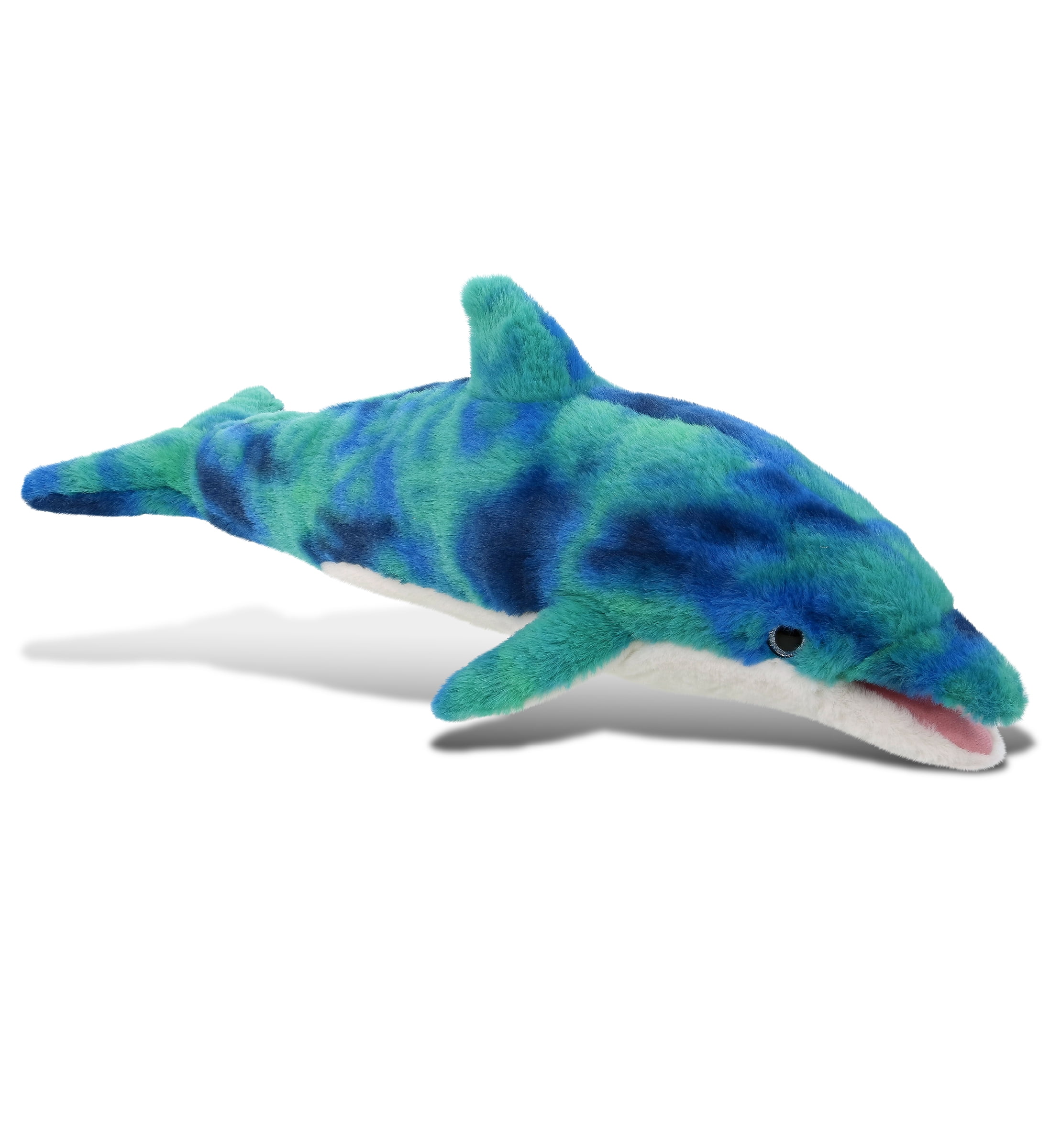 DolliBu Blue Tie-Dye Dolphin Super Soft Stuffed Animal, Cute Realistic ...