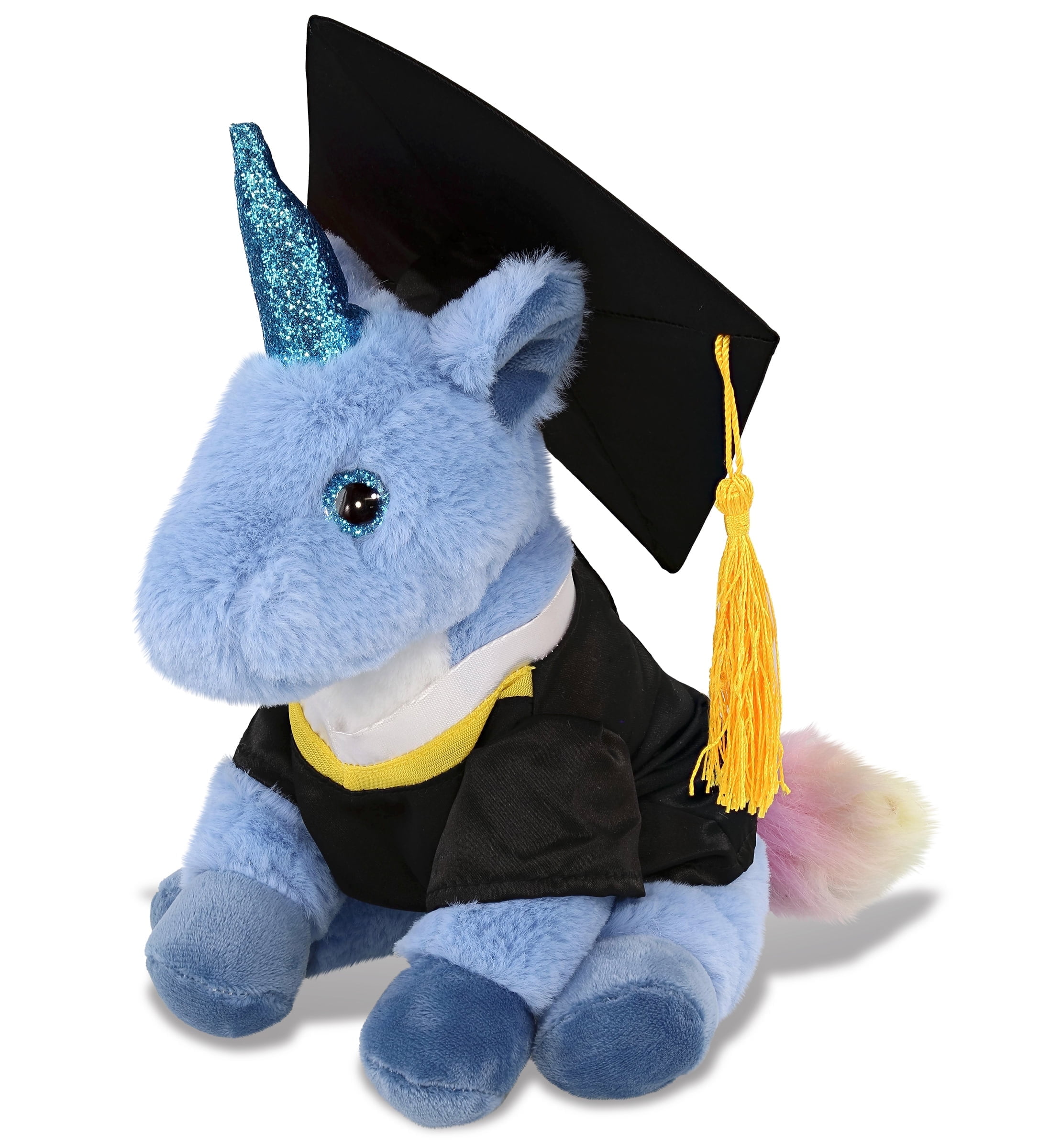 DolliBu Blue Unicorn Graduation Plush Toy - Soft Huggable Graduation ...