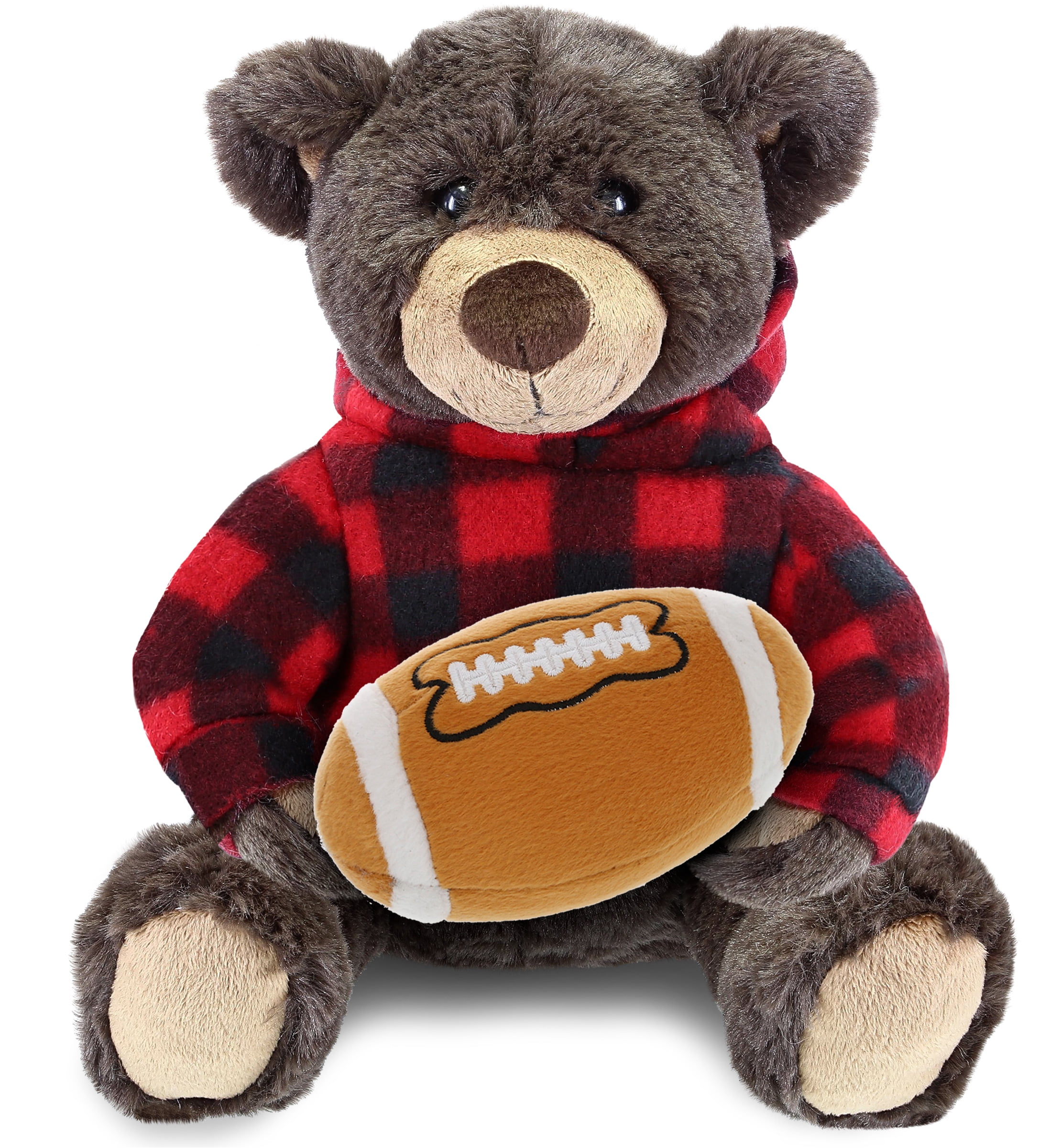 DolliBu Brown Bear Stuffed Animal with Football Plush – Super Soft ...