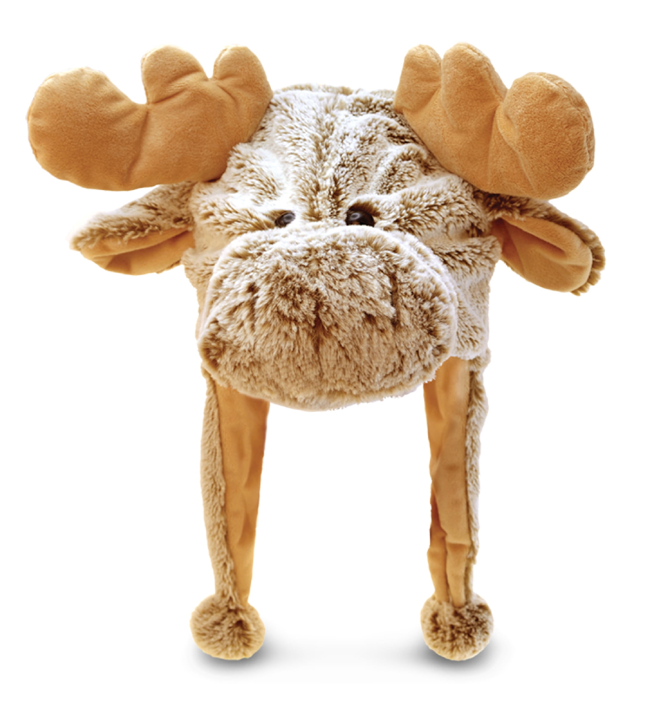 DolliBu Brown Moose Plush Hat - Moose Stuffed Animal Winter Hat ...