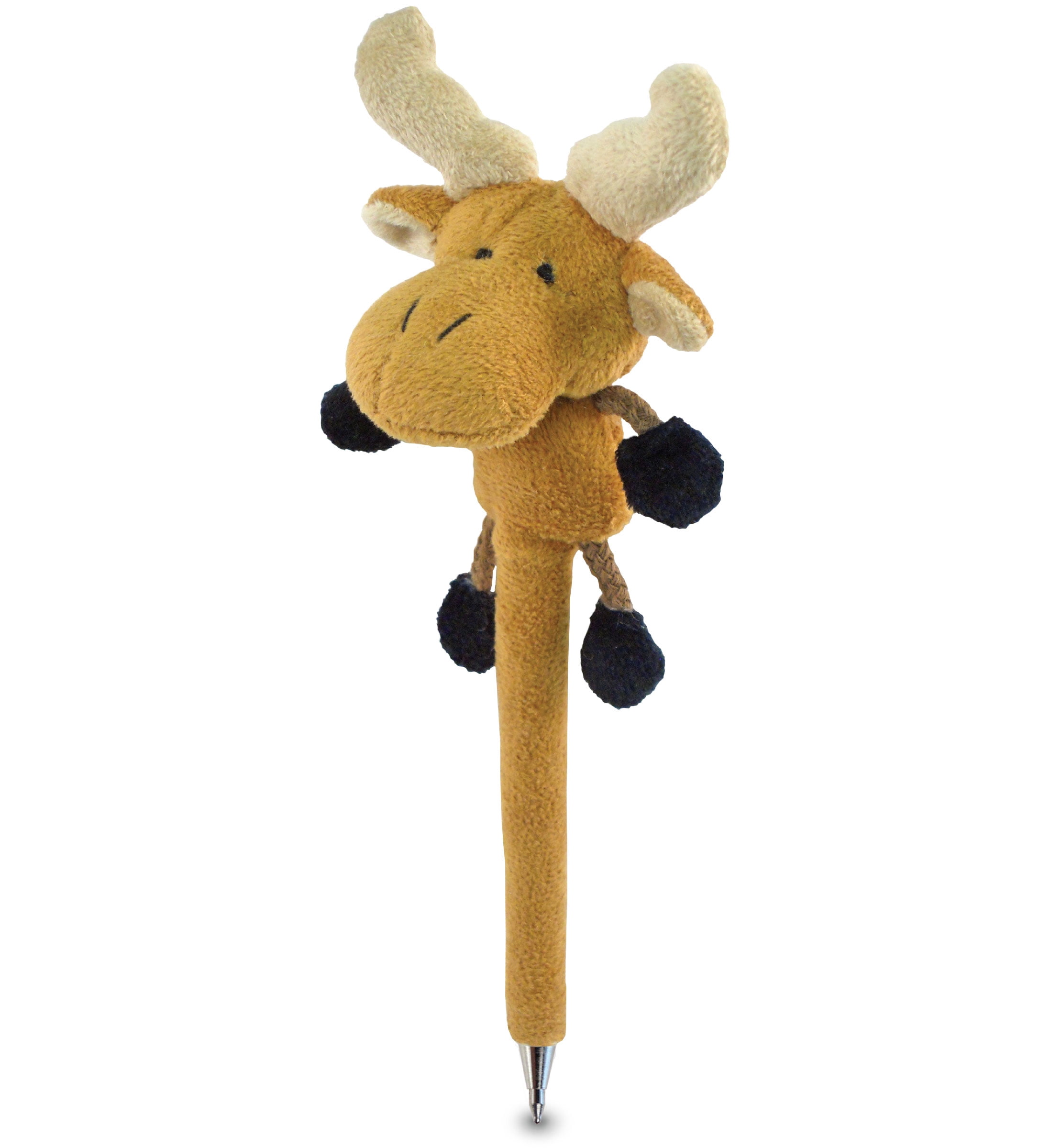 DolliBu Brown Moose Plush Pen - Cute & Soft Wild Life Stuffed Animal ...