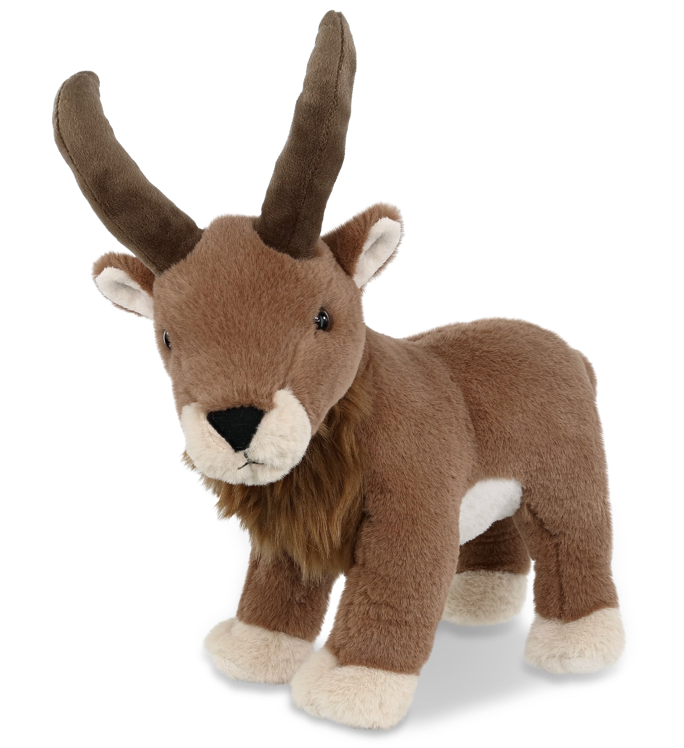 DolliBu Brown Mountain Goat Stuffed Animal - Huggable Goat Plush ...