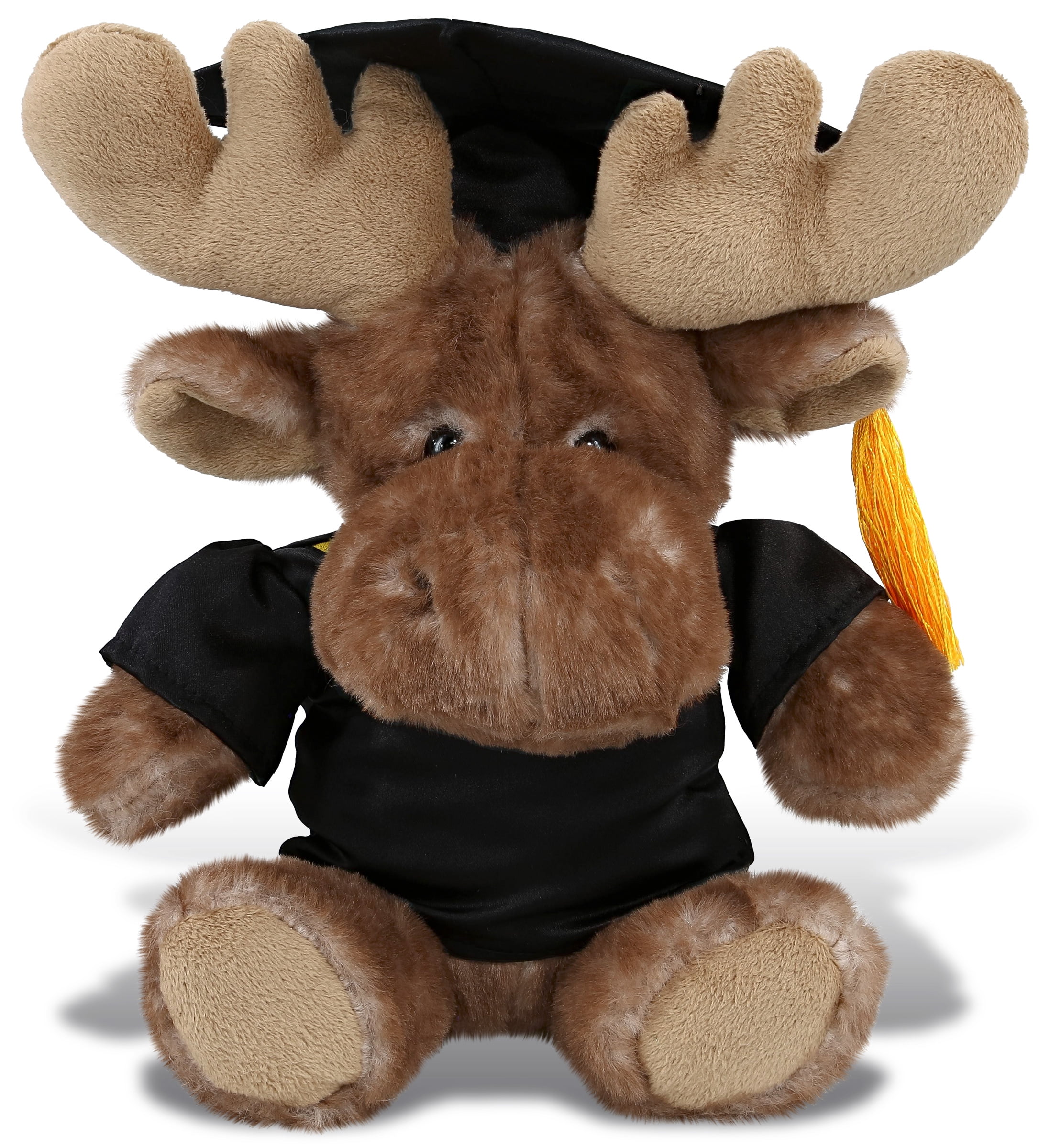 DolliBu Brown Sitting Moose Graduation Plush Toy - Super Soft Brown ...