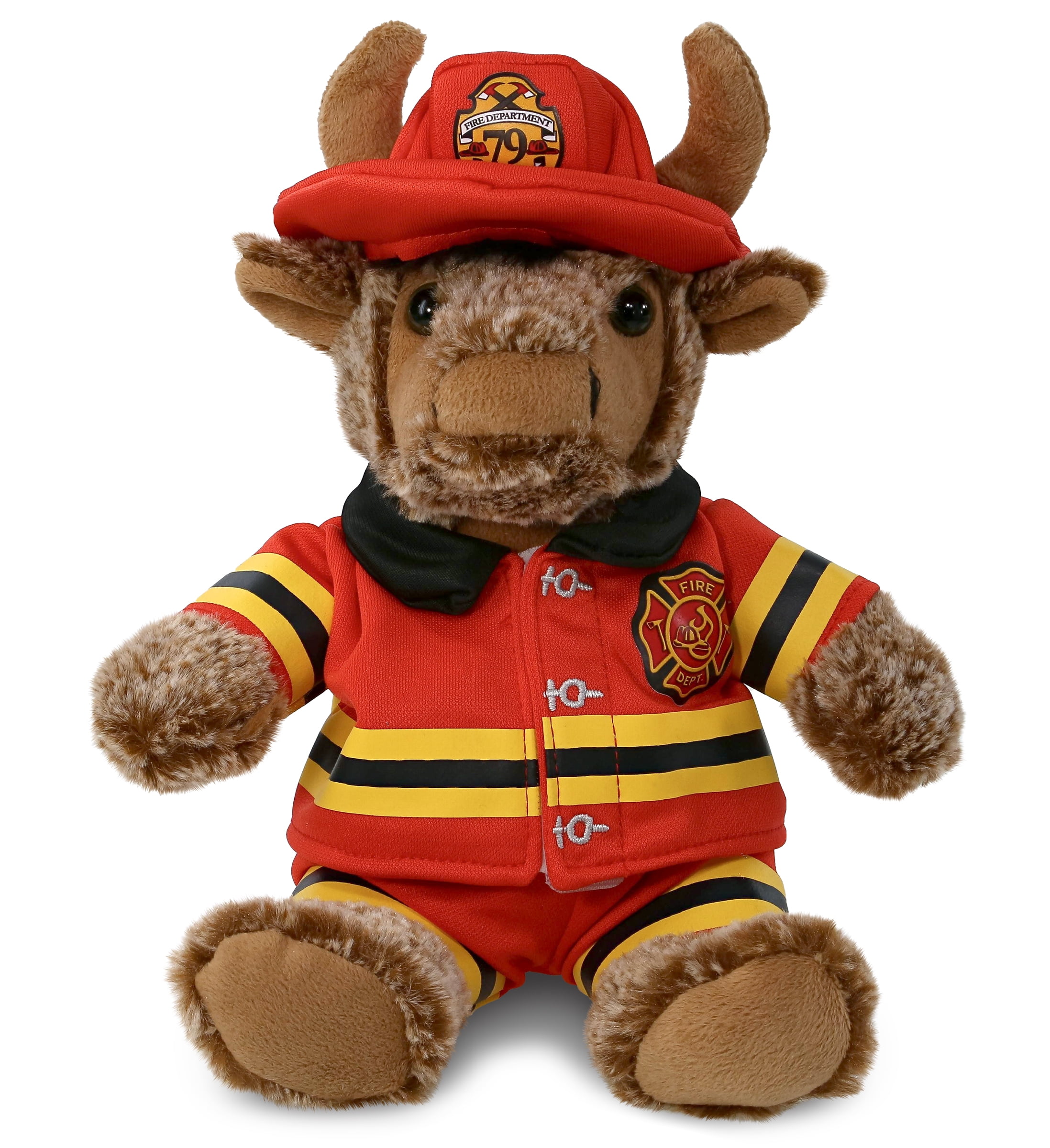 DolliBu Buffalo Firefighter Stuffed Animal - Super Soft Buffalo Fireman ...