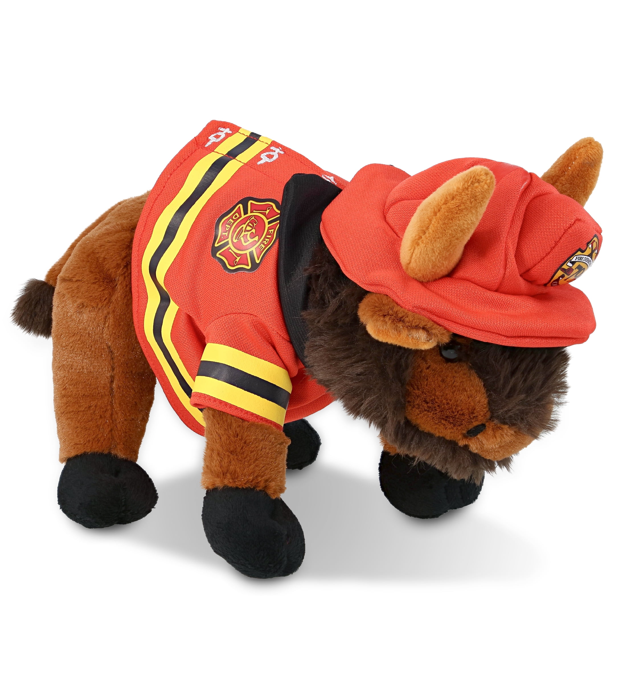 DolliBu Buffalo Firefighter Stuffed Animal - Super Soft Buffalo Fireman ...