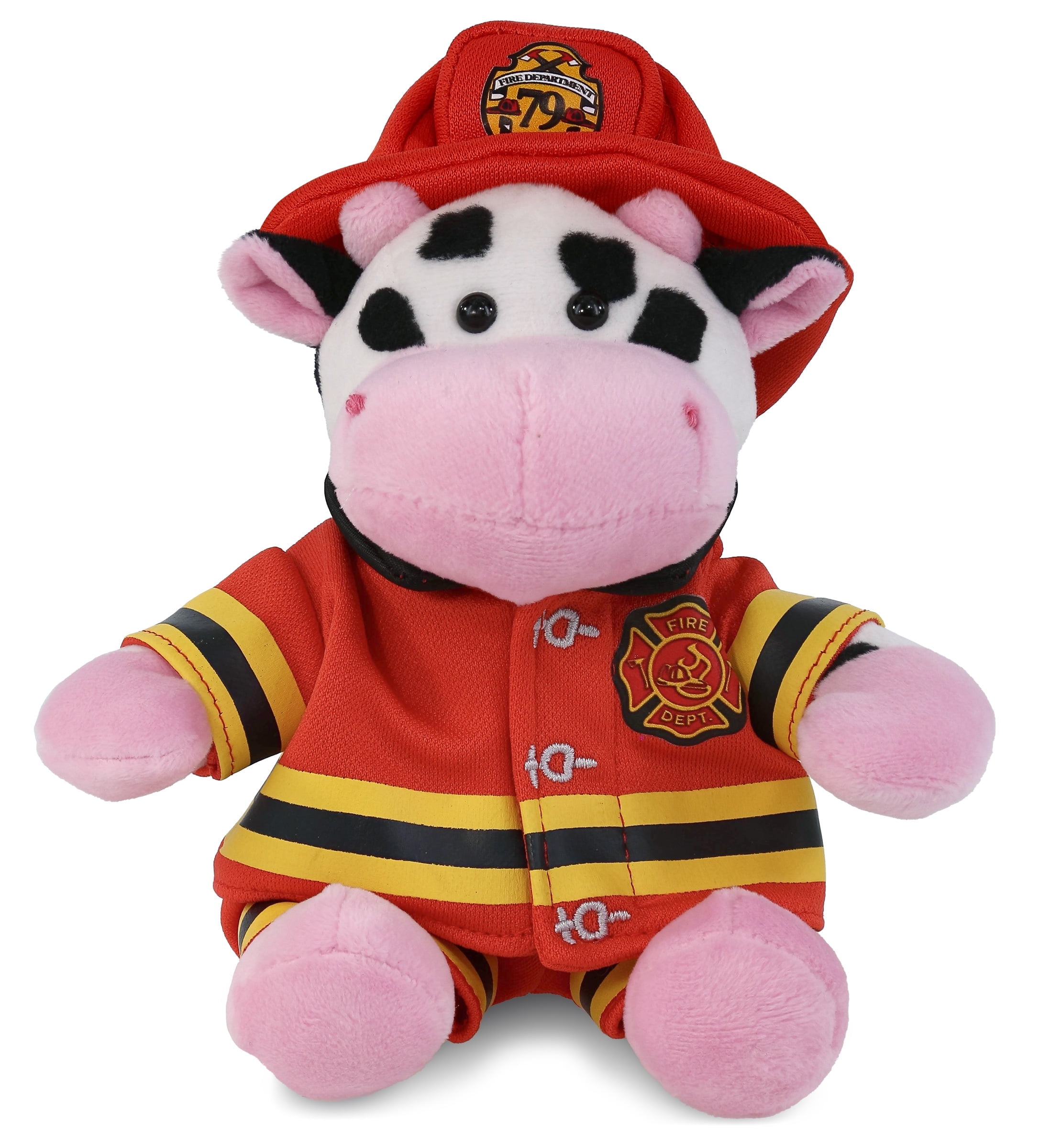 DolliBu Cow Firefighter Stuffed Animal - Super Soft Cow Fireman Toy ...
