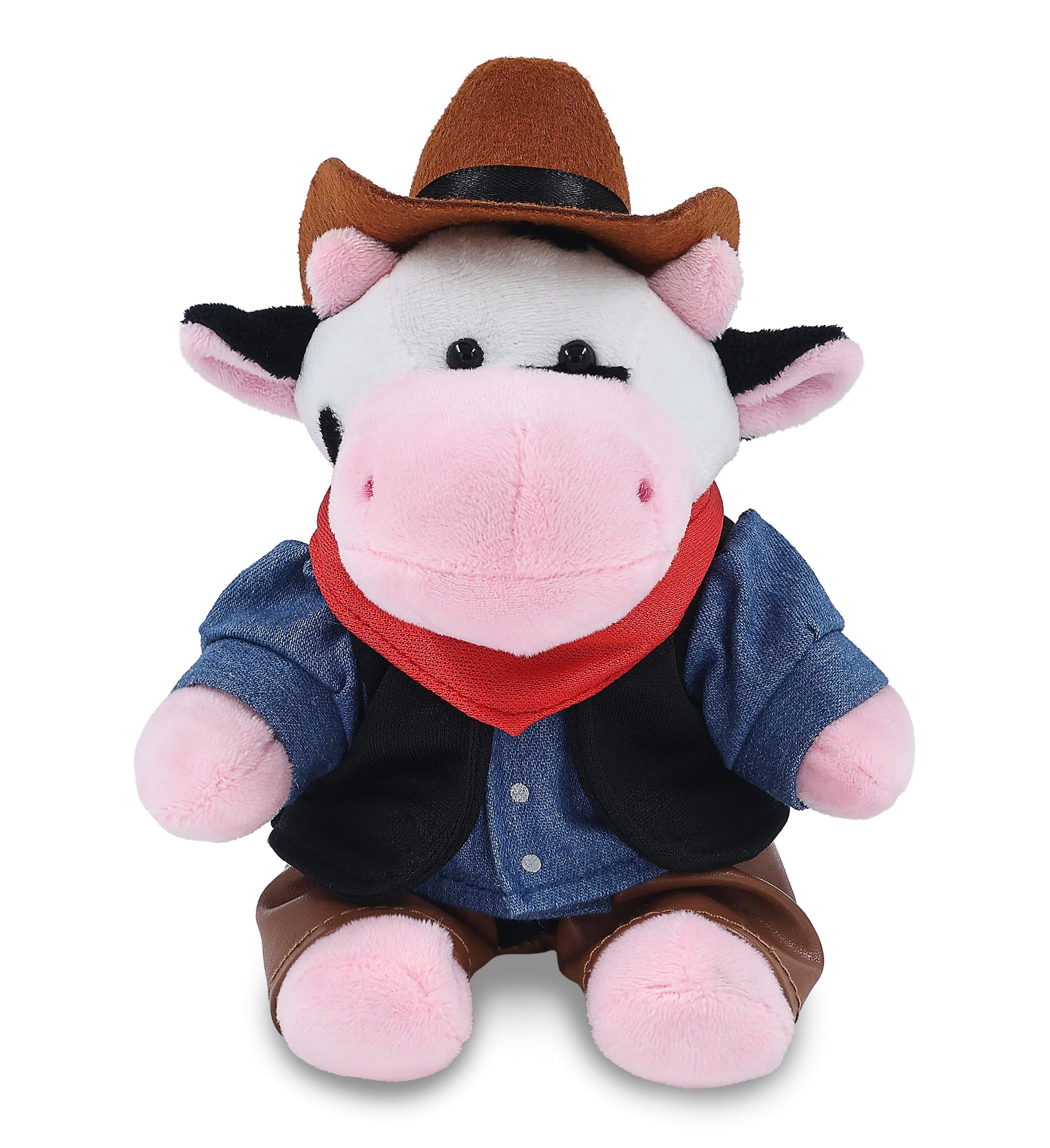 DolliBu Cow Stuffed Animal Cowboy Plush - Western-Themed Cow Plush with ...
