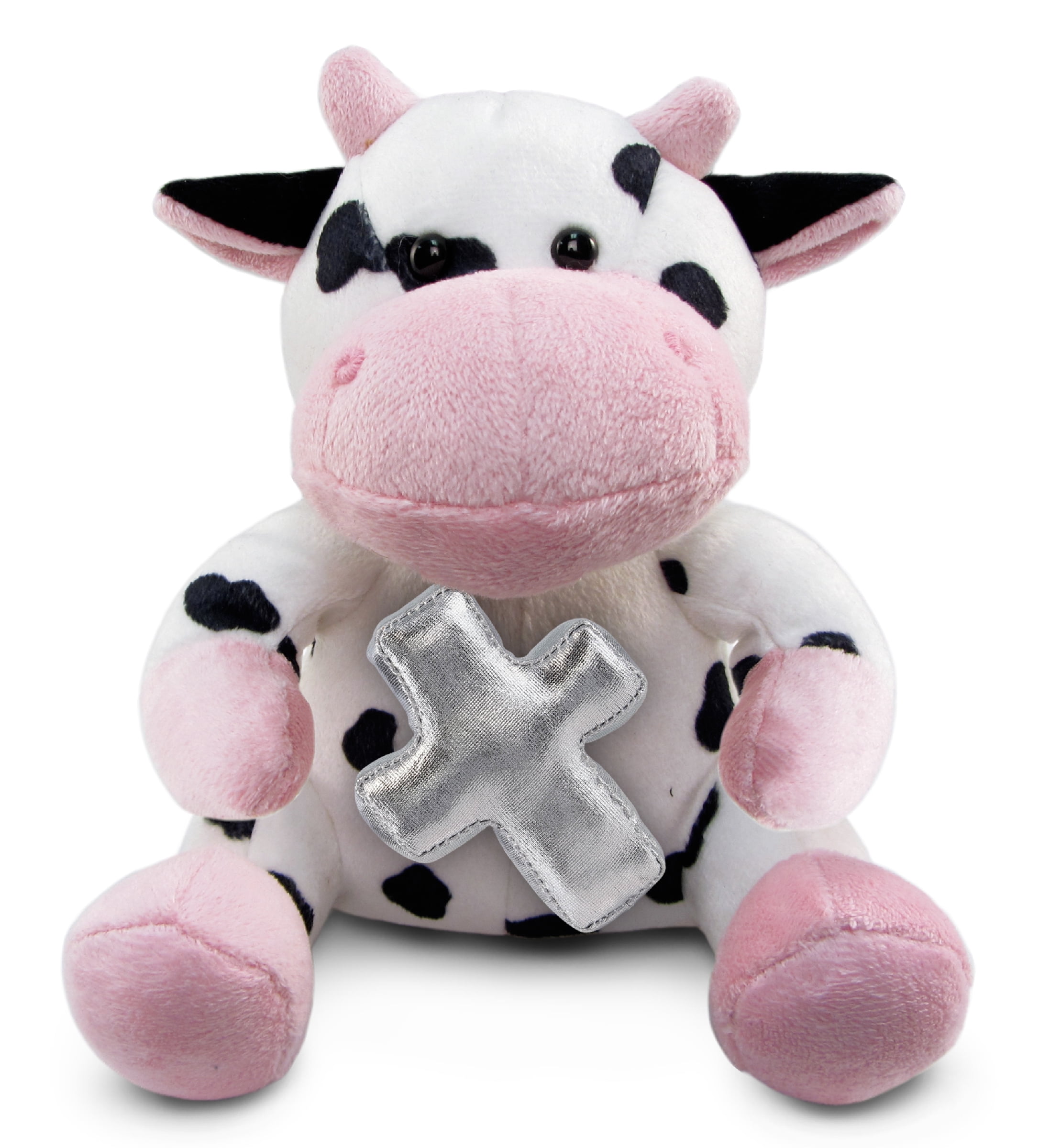 DolliBu Cow Stuffed Animal with Silver Cross Plush - Religious Baby ...