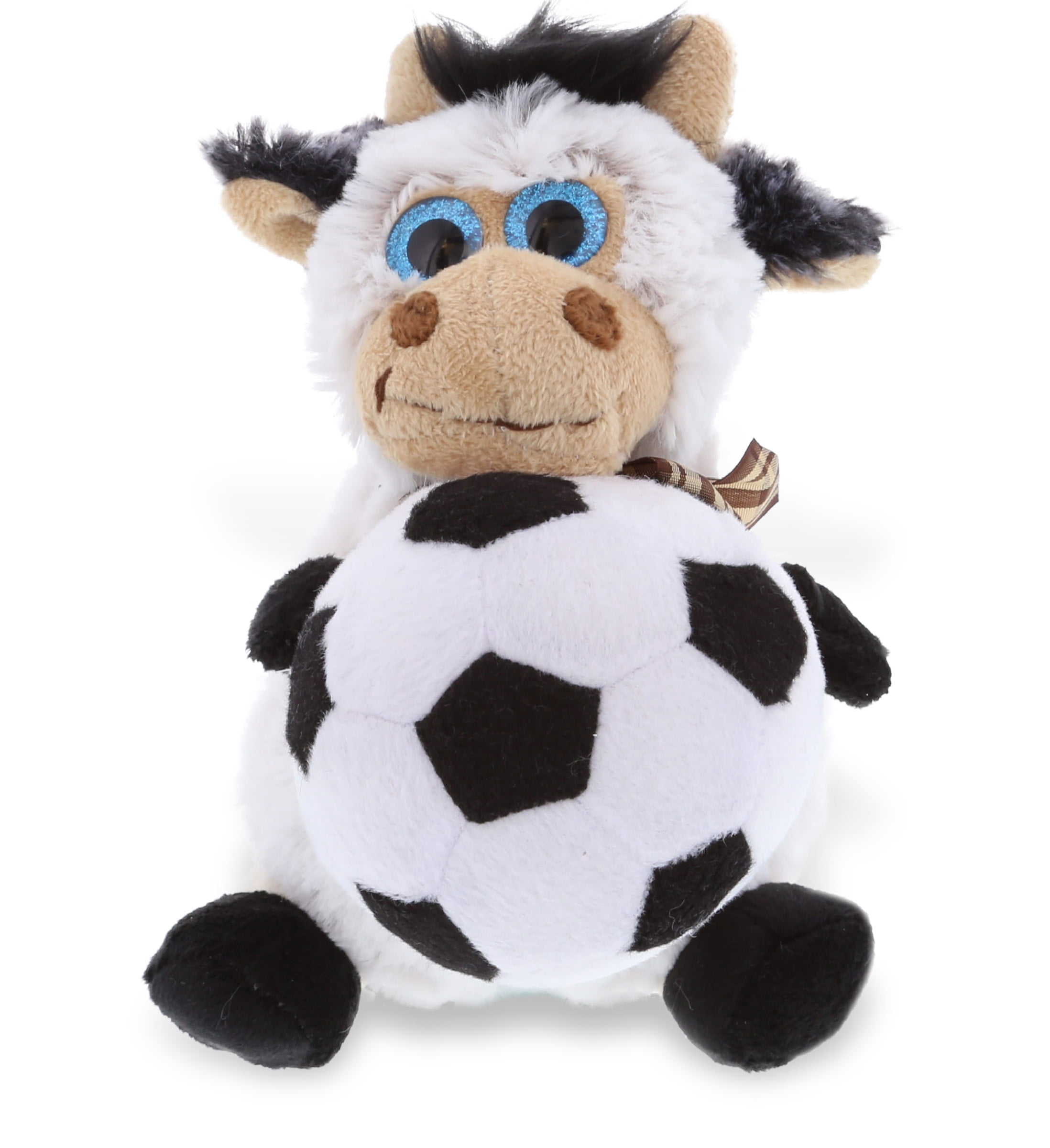 DolliBu Cow Stuffed Animal with Soccer Ball Plush - Soft Plush Huggable ...