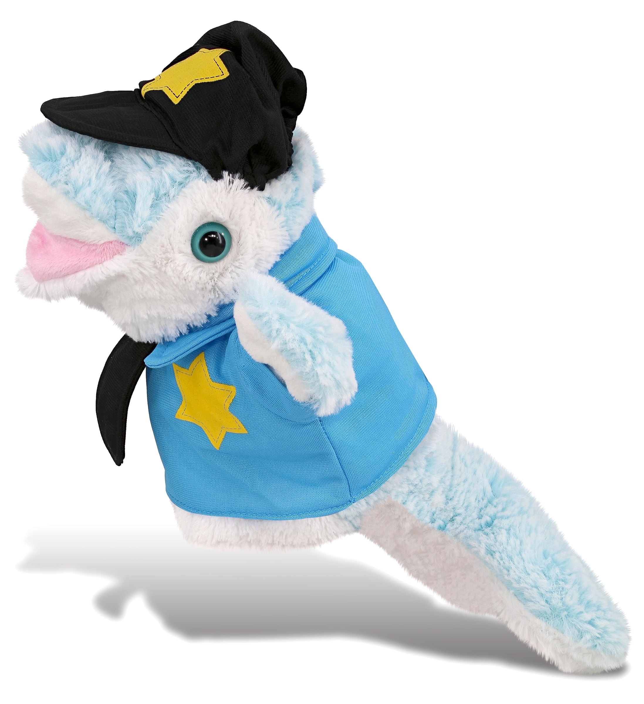DolliBu Dolphin Police Officer Super Soft Hand Puppet Plush Toy - Soft ...