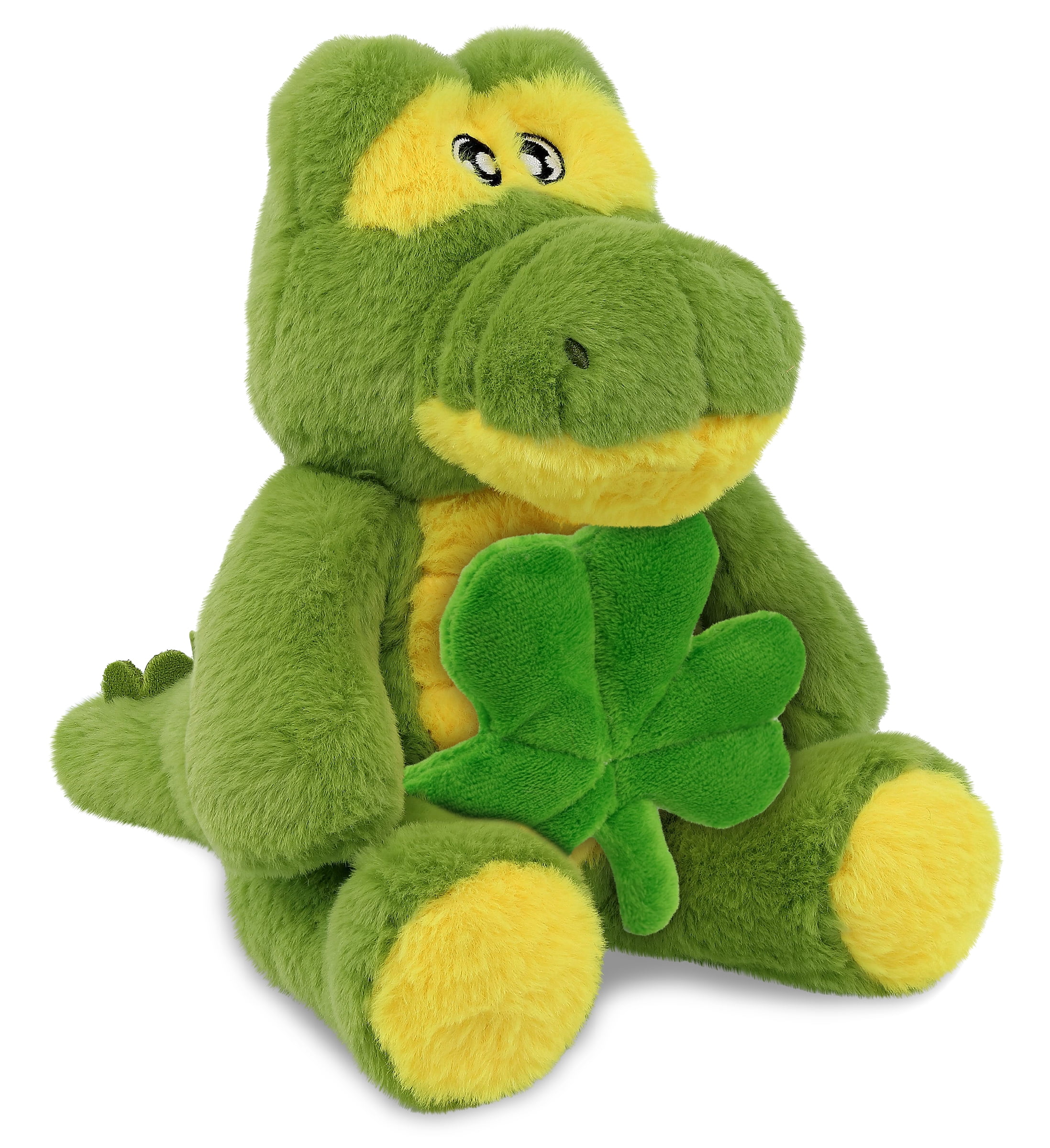 DolliBu Eco-Friendly Alligator Stuffed Animal with Green Plush Shamrock ...
