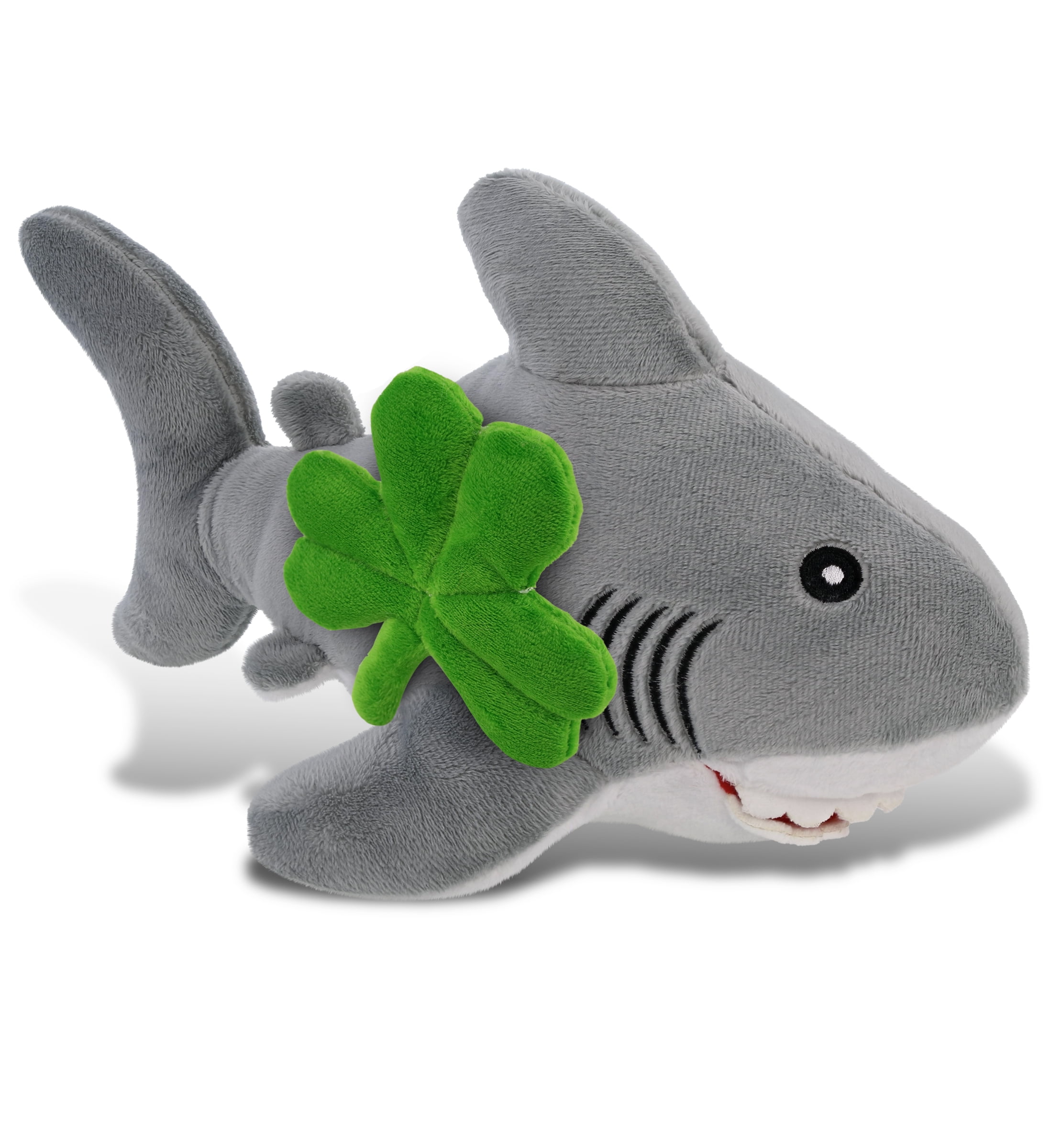 DolliBu Eco-Friendly Shark Stuffed Animal with Green Plush Shamrock ...