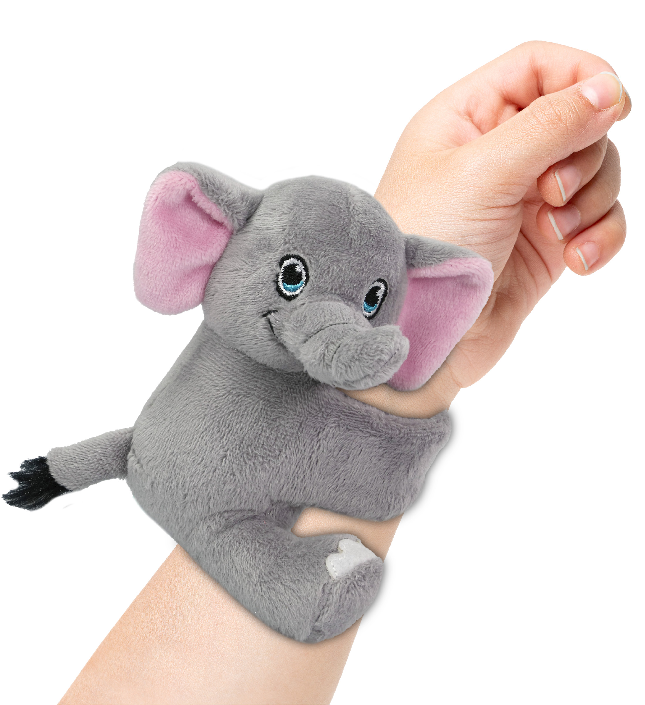 DolliBu Elephant Stuffed Animal Slap Bracelet - Fluffy Wild Animal ...