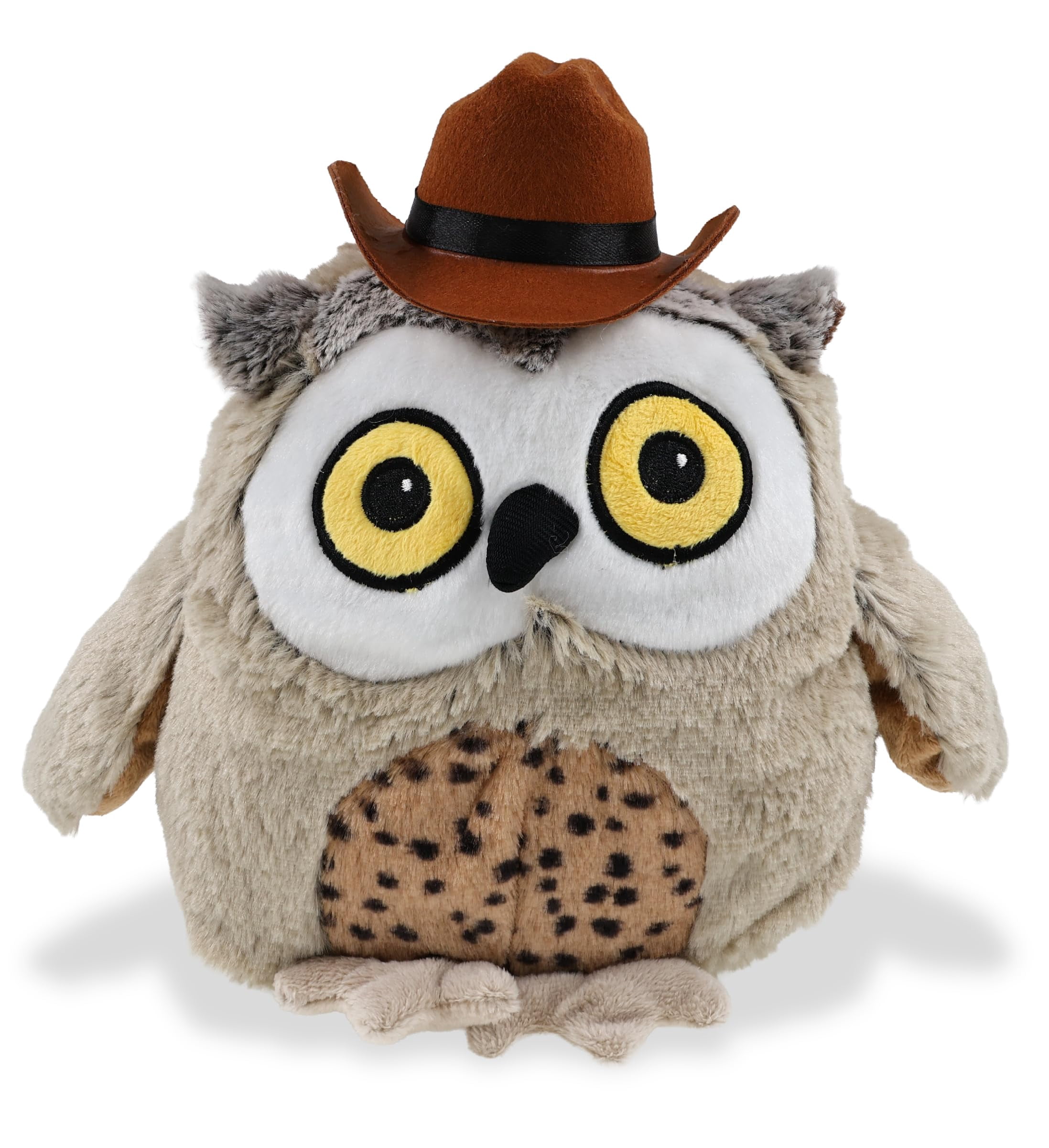 DolliBu Fat Brown Owl Stuffed Animal Cowboy Plush - Western-Themed ...