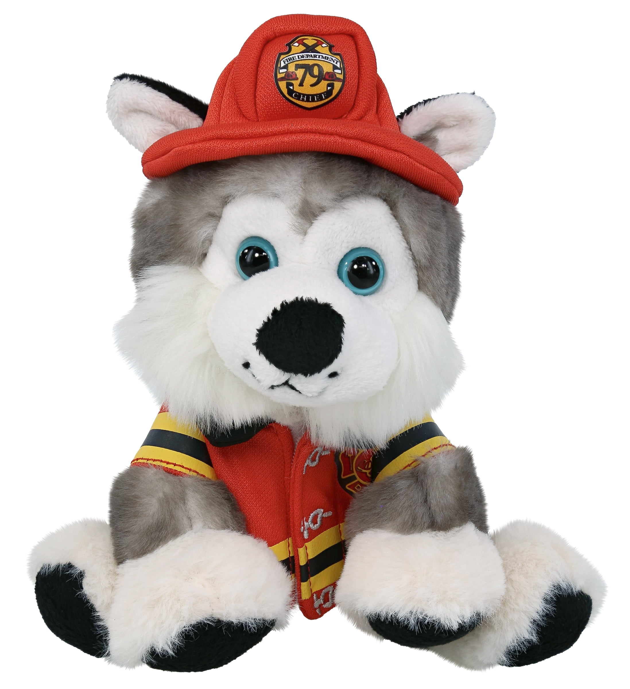 DolliBu Floppy Husky Firefighter Stuffed Animal - Super Soft Husky ...