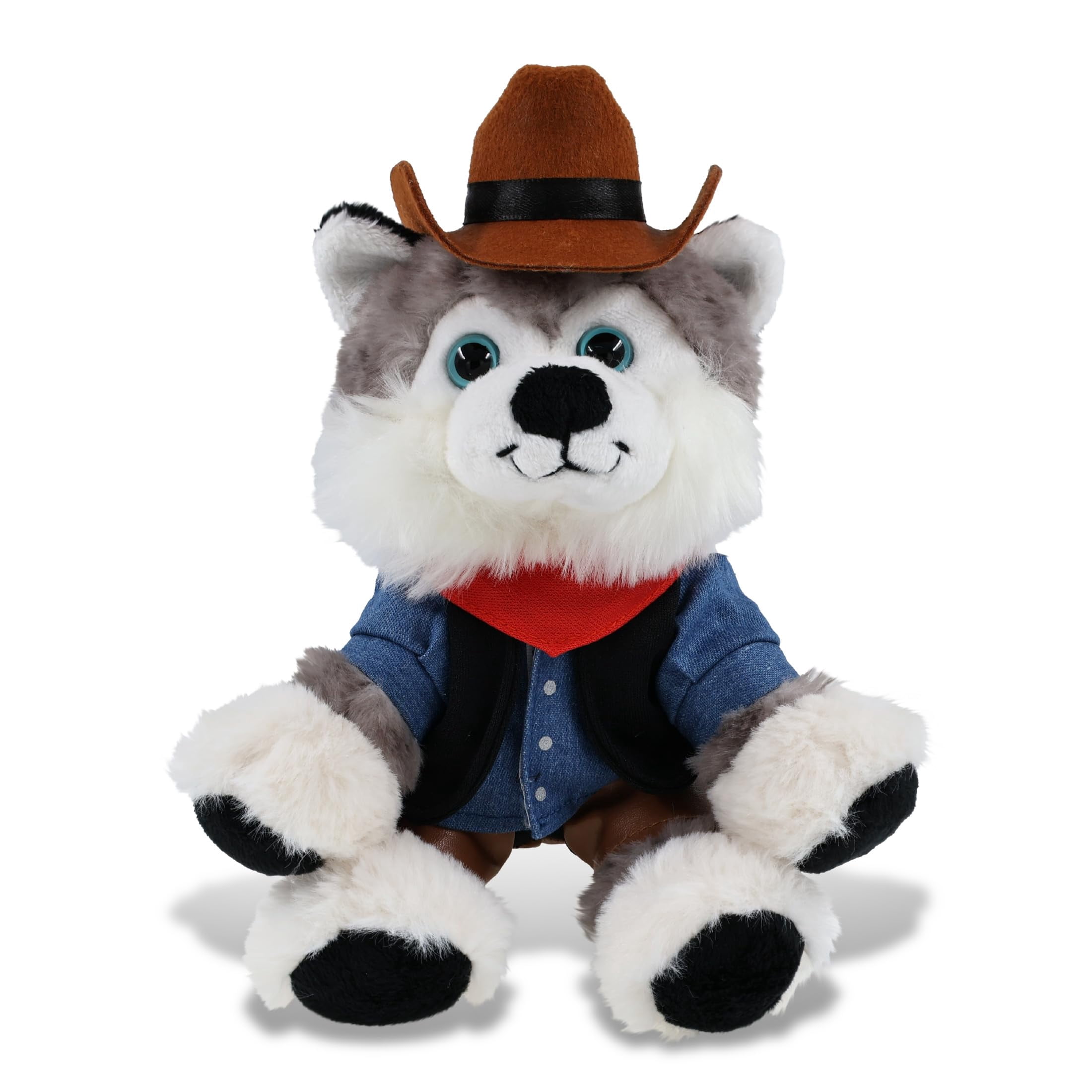 DolliBu Floppy Husky Stuffed Animal Cowboy Plush - Western-Themed ...
