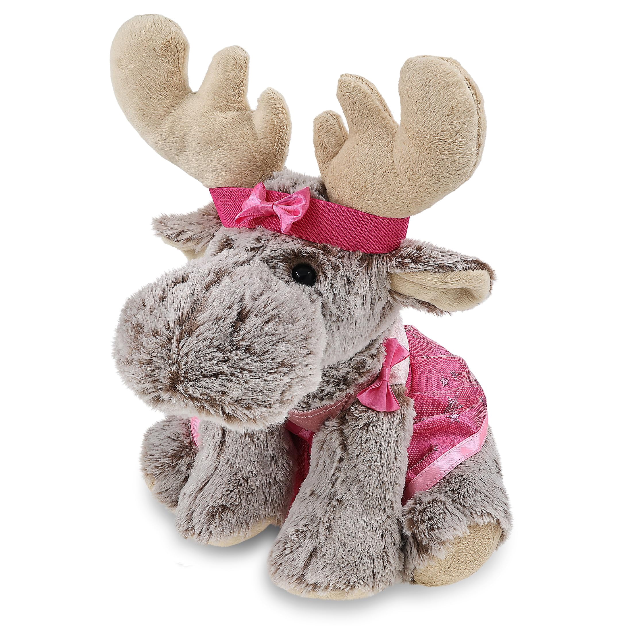 DolliBu Floppy Moose Stuffed Animal with Ballerina Dress Up Set - Cute ...