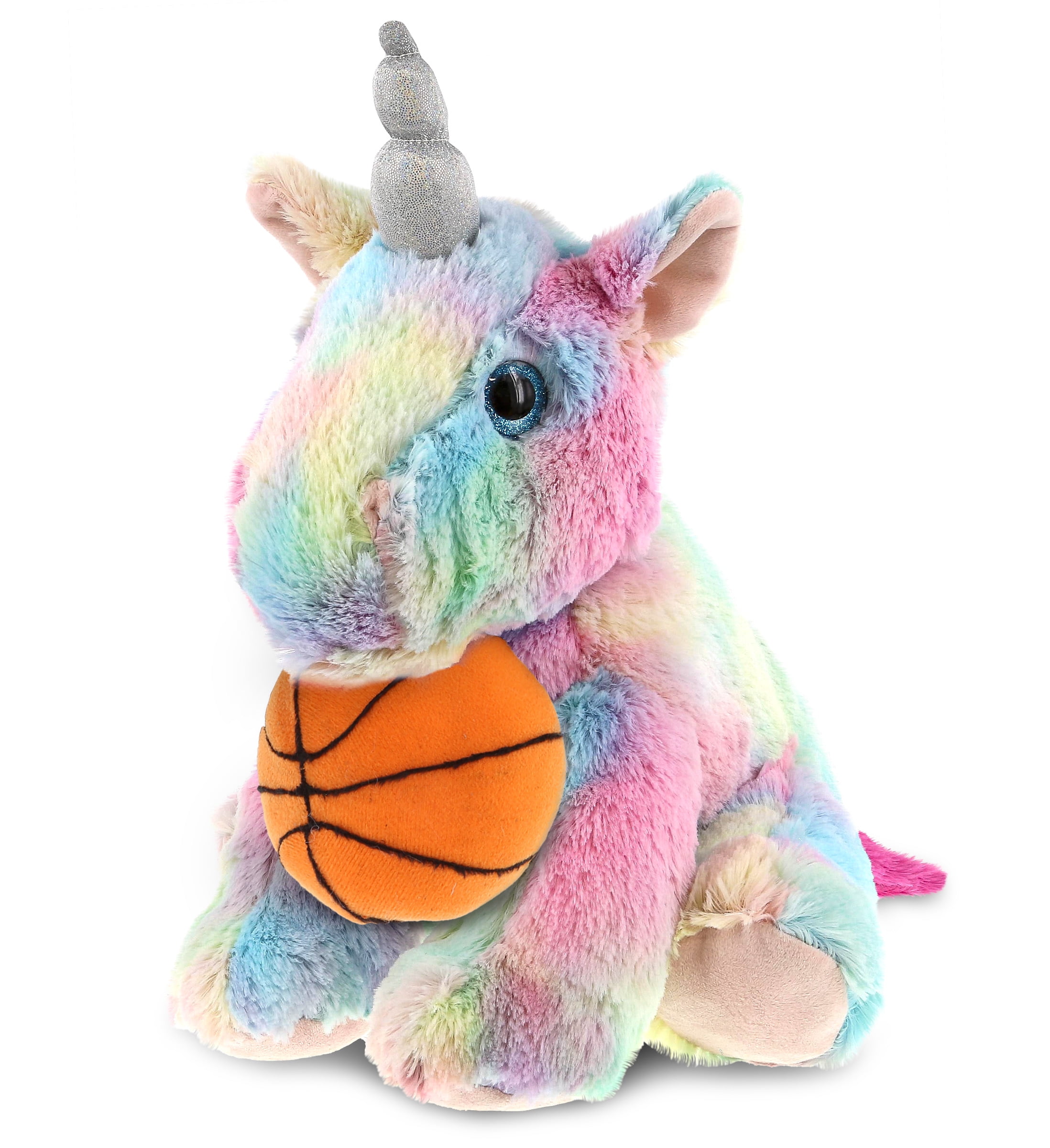 DolliBu Floppy Rainbow Unicorn Stuffed Animal with Basketball Plush ...