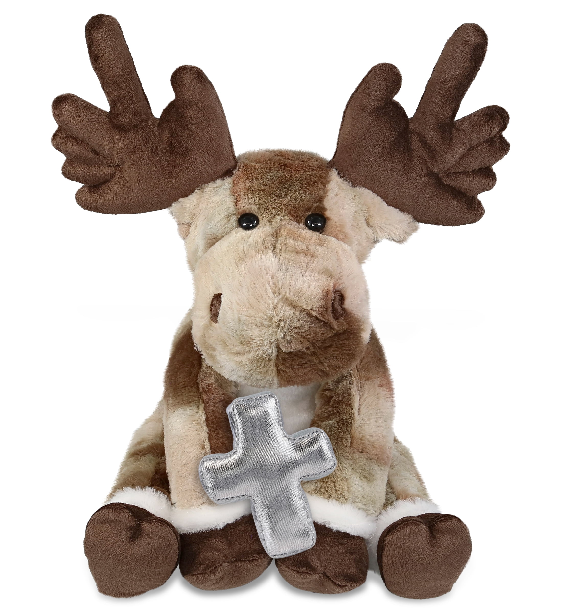DolliBu Forest Floppy Moose Stuffed Animal with Silver Cross Plush ...