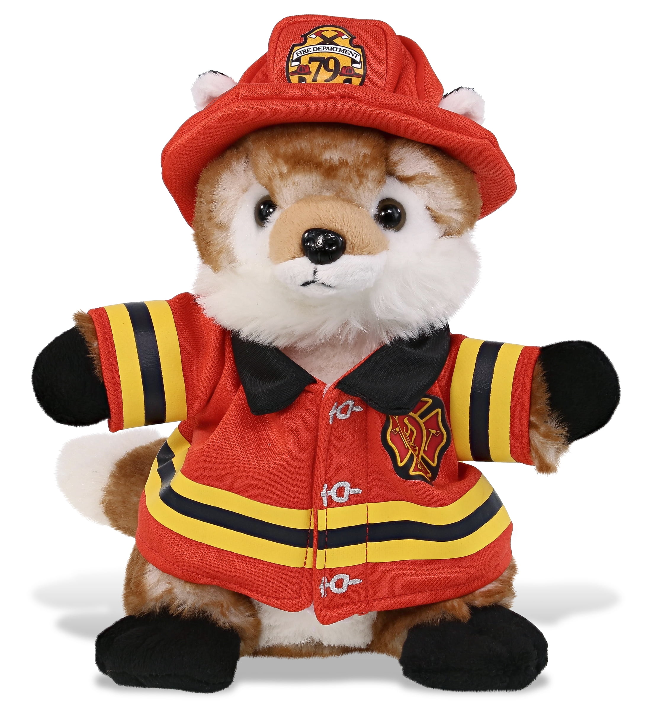 DolliBu Fox Firefighter Stuffed Animal - Super Soft Fox Fireman Toy ...
