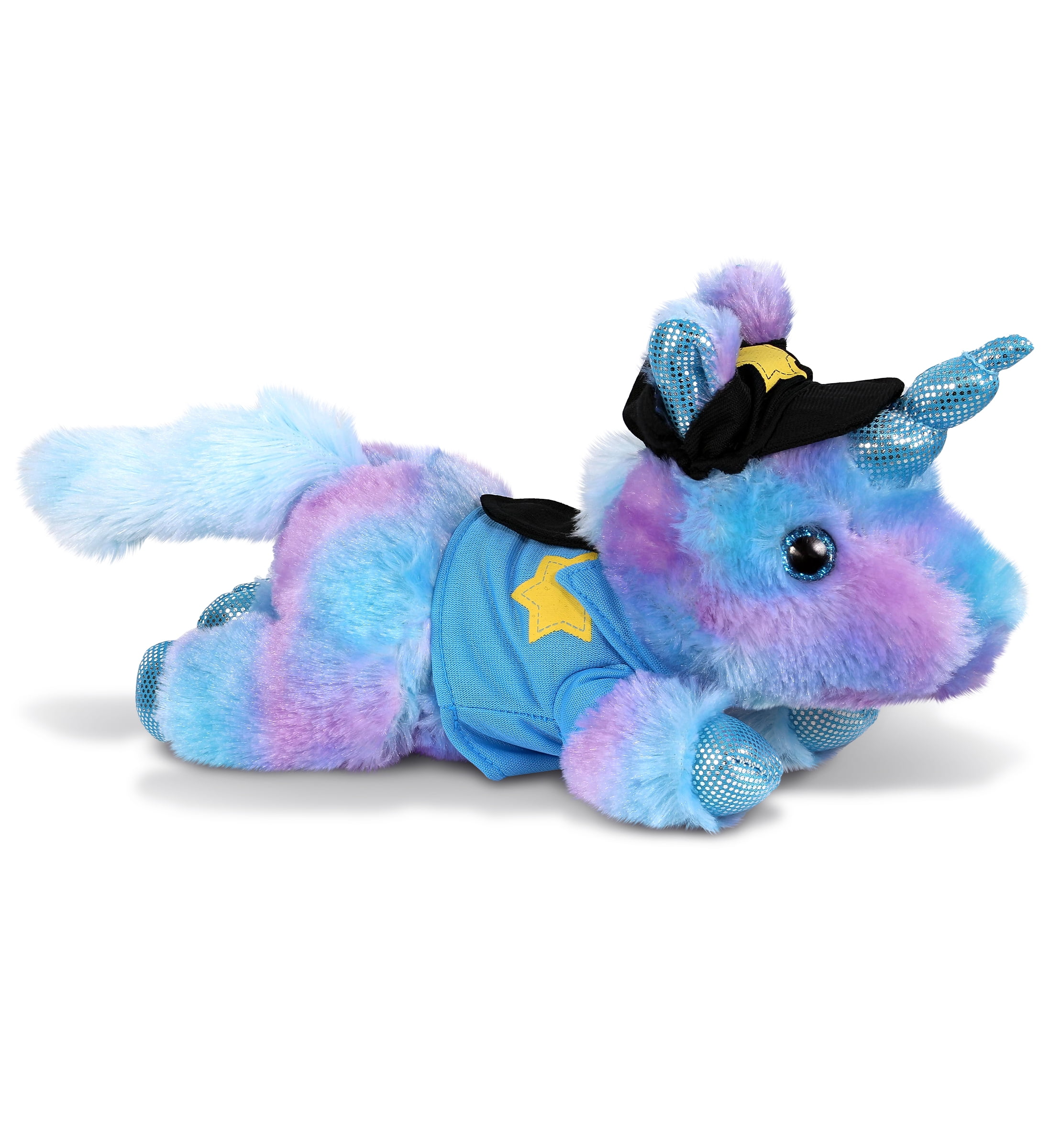 DolliBu Friday Blue Unicorn Police Officer Plush Toy - Soft Unicorn Cop ...