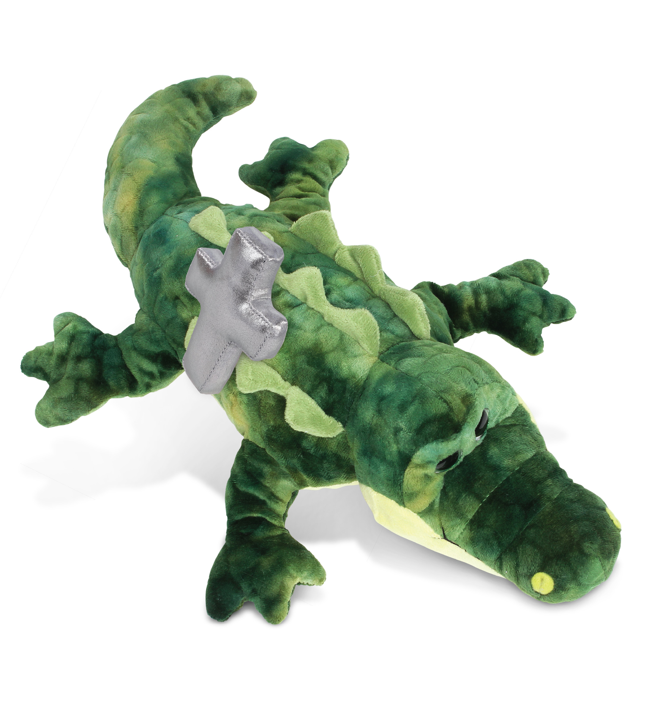 DolliBu Gator Stuffed Animal with Silver Cross Plush - Religious Baby ...