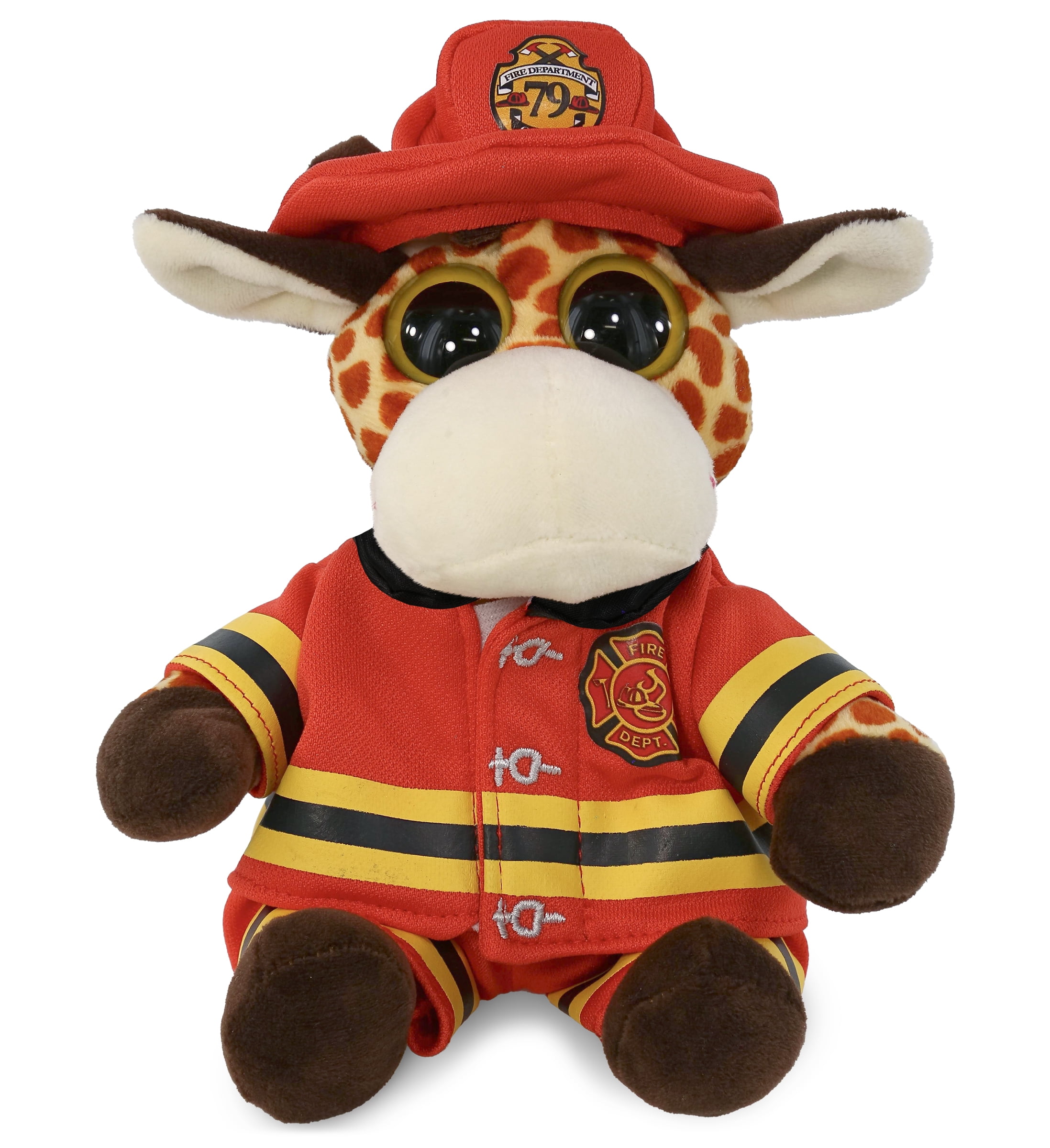 DolliBu Giraffe Firefighter Stuffed Animal - Big Eye Giraffe Fireman ...