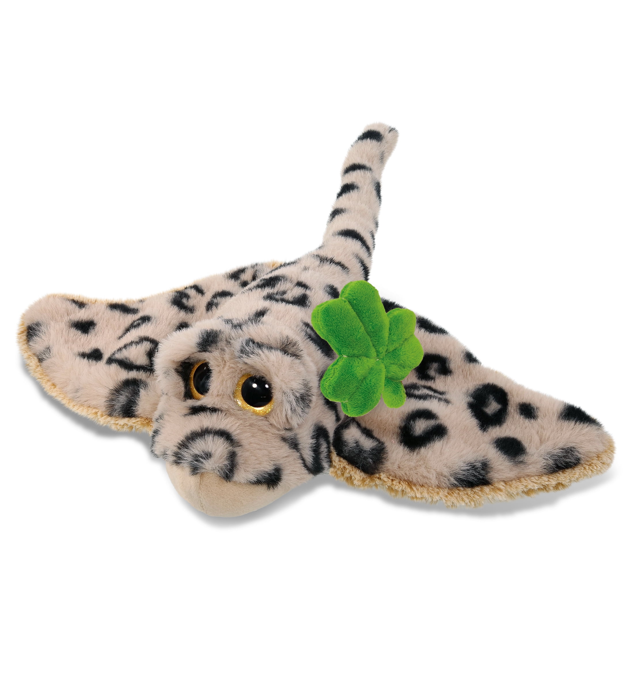 DolliBu Golden Stingray Stuffed Animal with Green Plush Shamrock, Cute ...