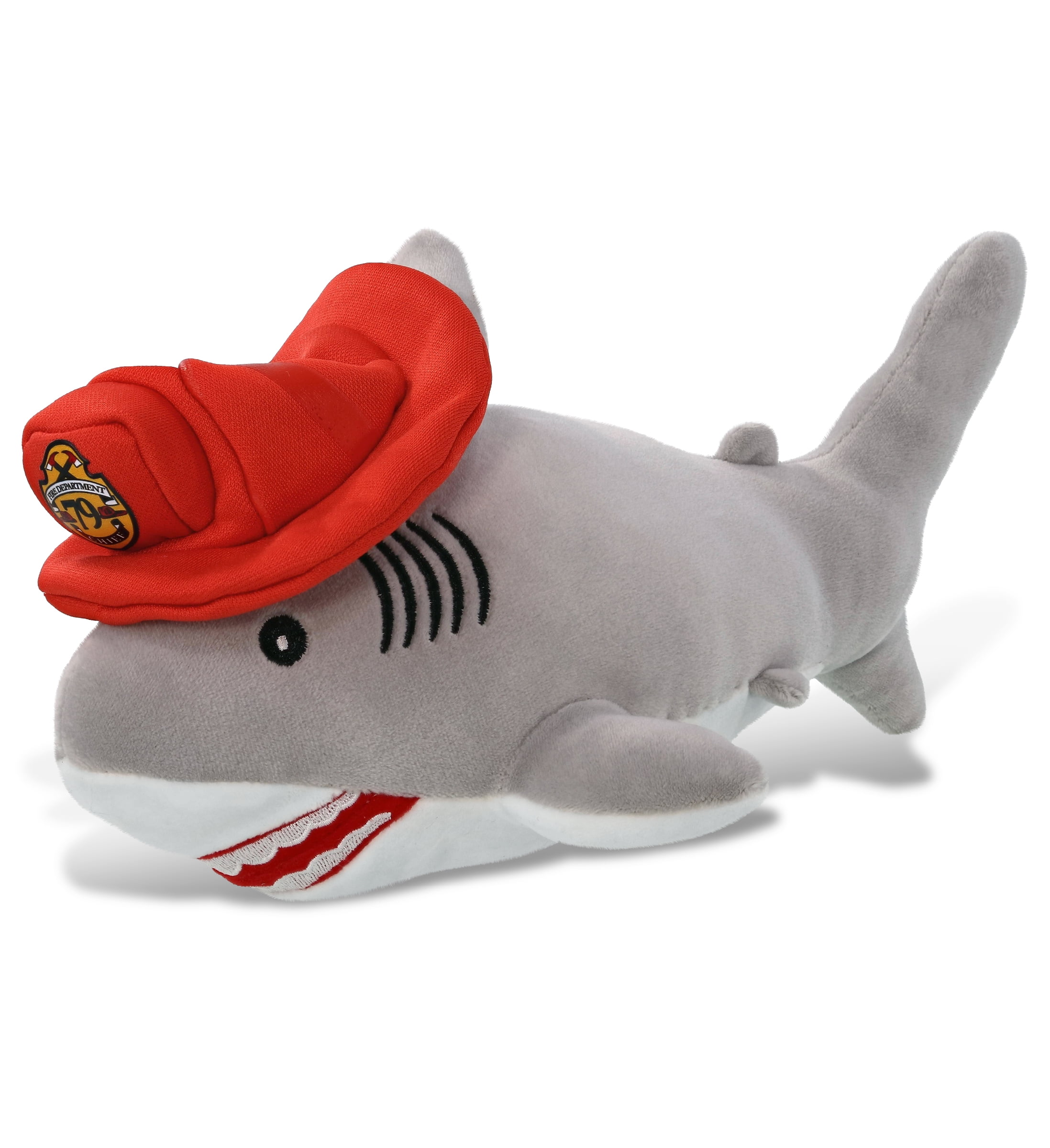 DolliBu Gray Shark Firefighter Stuffed Animal - Super Soft Shark ...