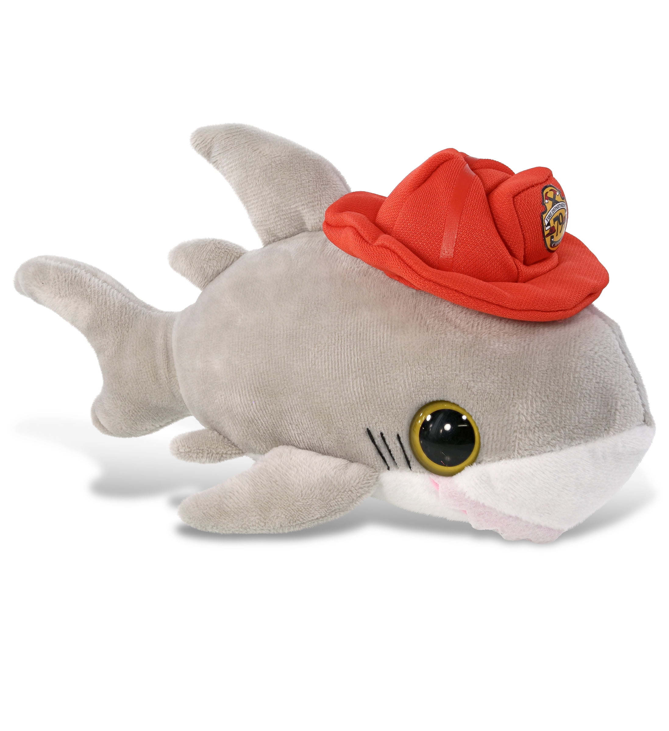 DolliBu Great White Shark Firefighter Stuffed Animal - Big Eye White ...