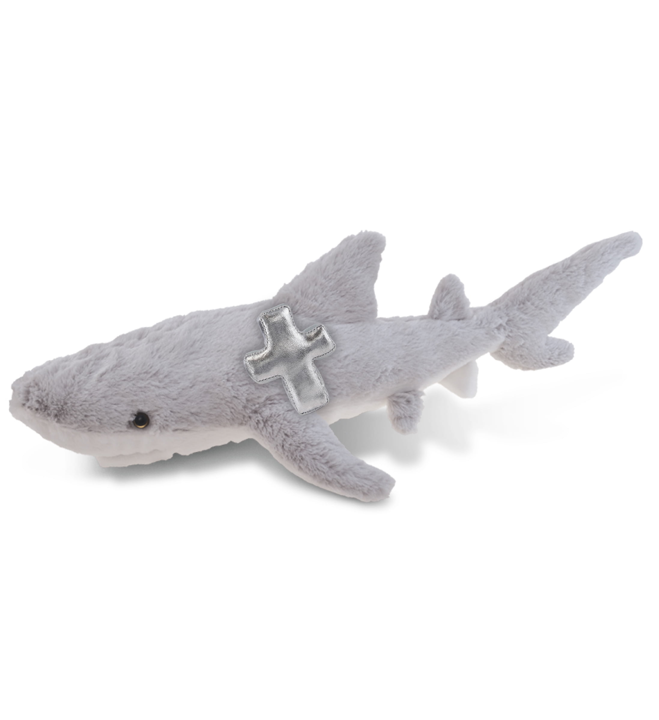 DolliBu Great White Shark Stuffed Animal with Silver Cross Plush - Baby ...