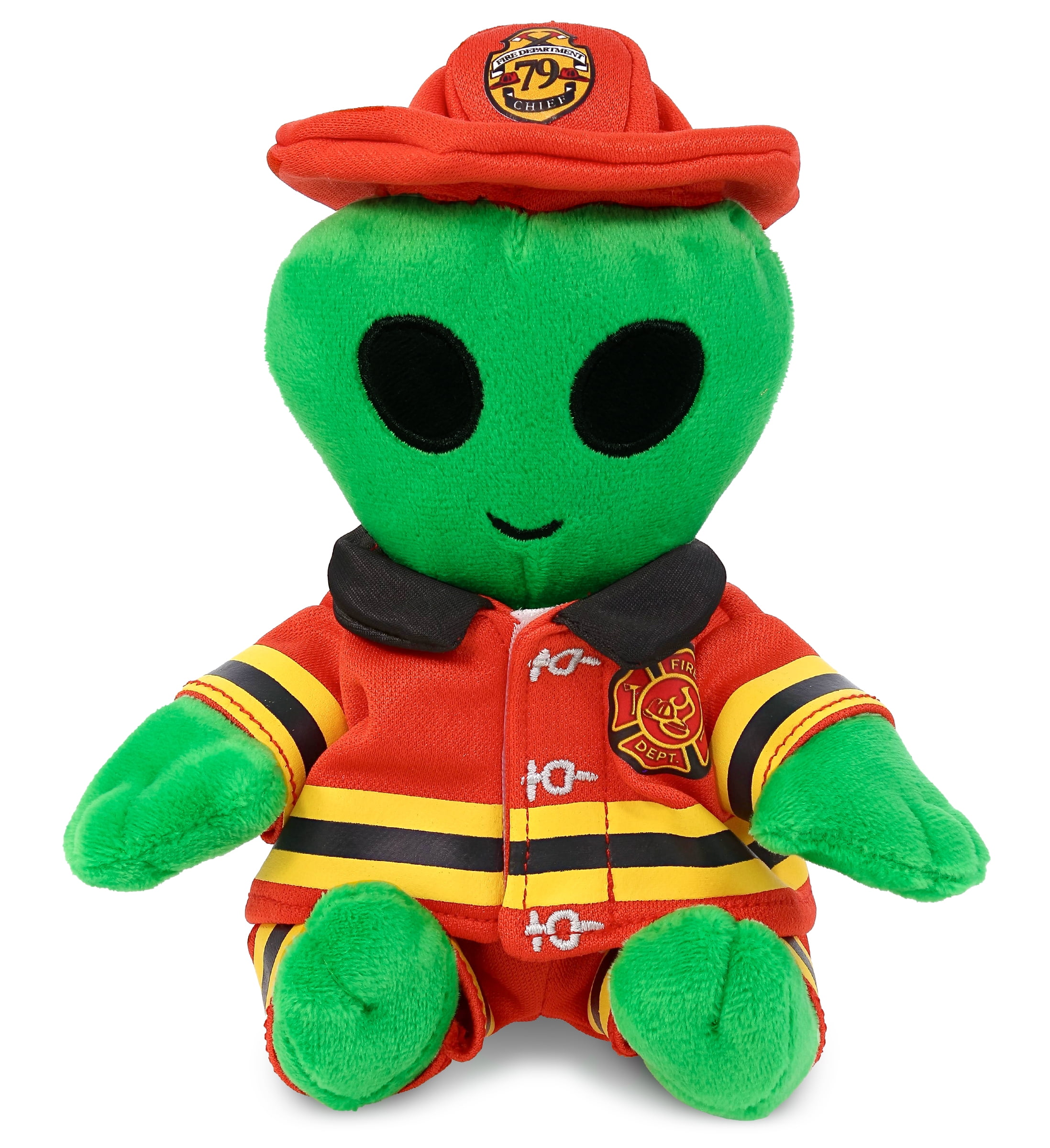 DolliBu Green Alien Firefighter Stuffed Animal - Super Soft Alien ...