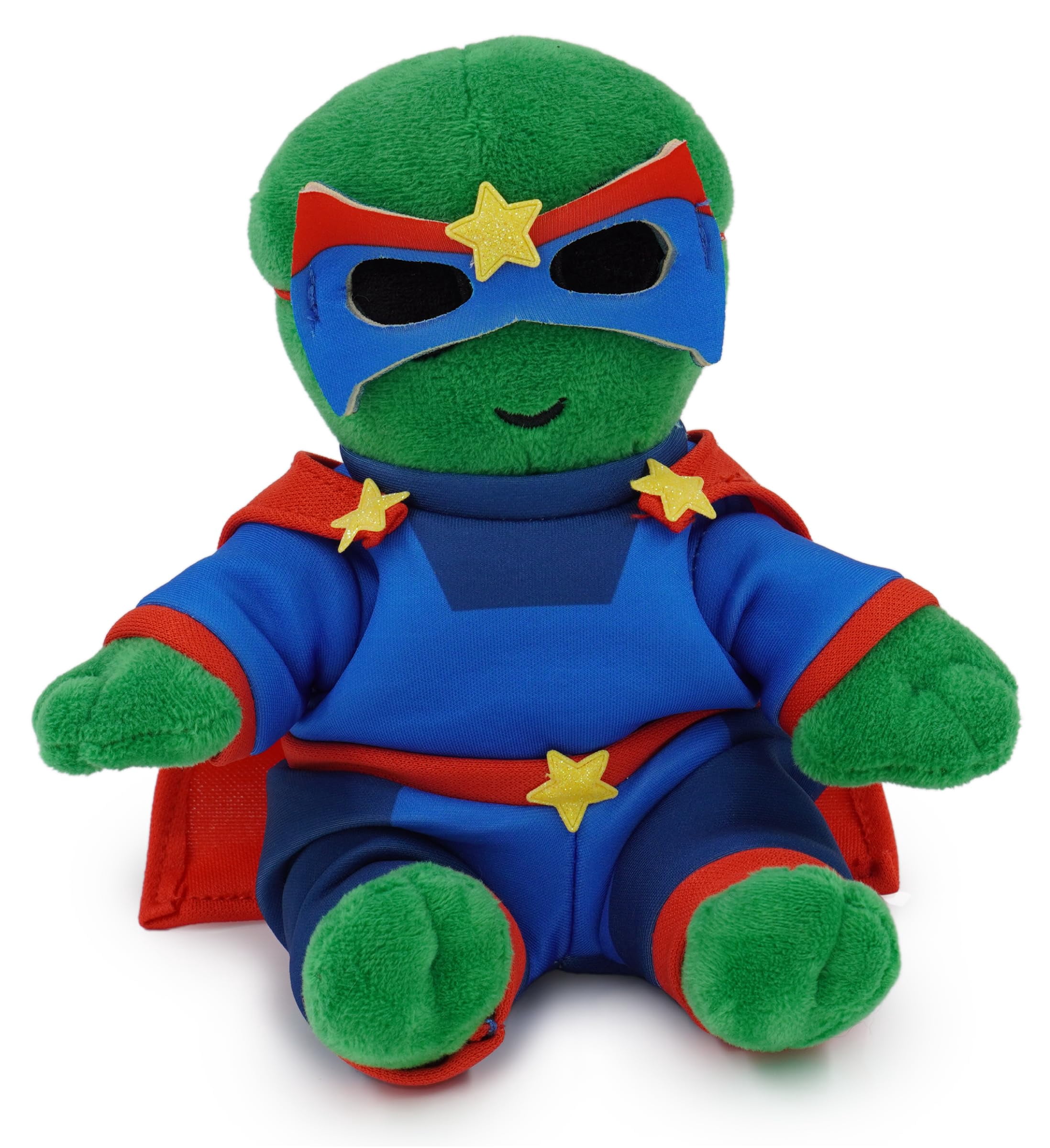 DolliBu Green Alien Plush Stuffed Animal with Superhero Costume - Cute ...