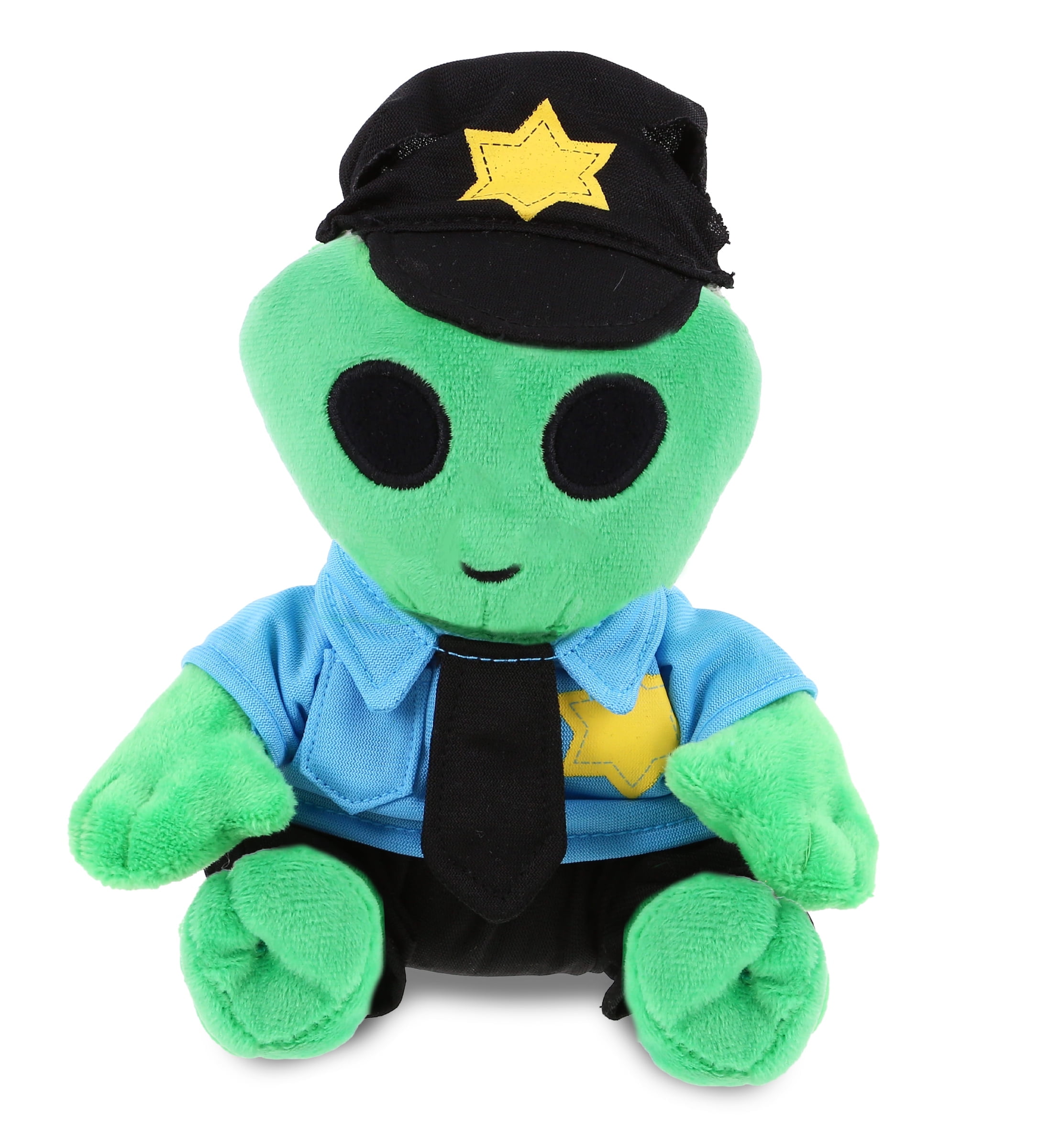 DolliBu Green Alien Police Officer Plush Toy - Super Soft Alien Cop ...