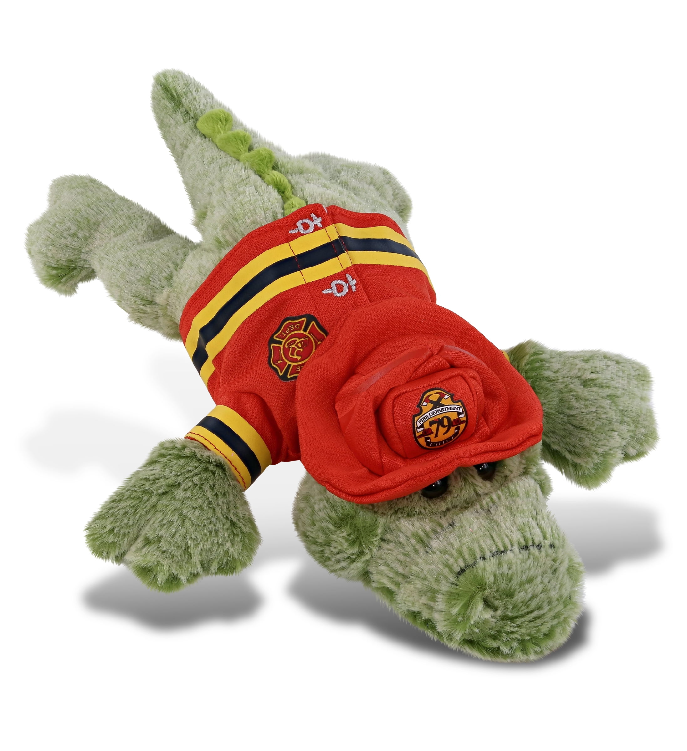 DolliBu Green Alligator Firefighter Stuffed Animal - Super Soft Gator ...