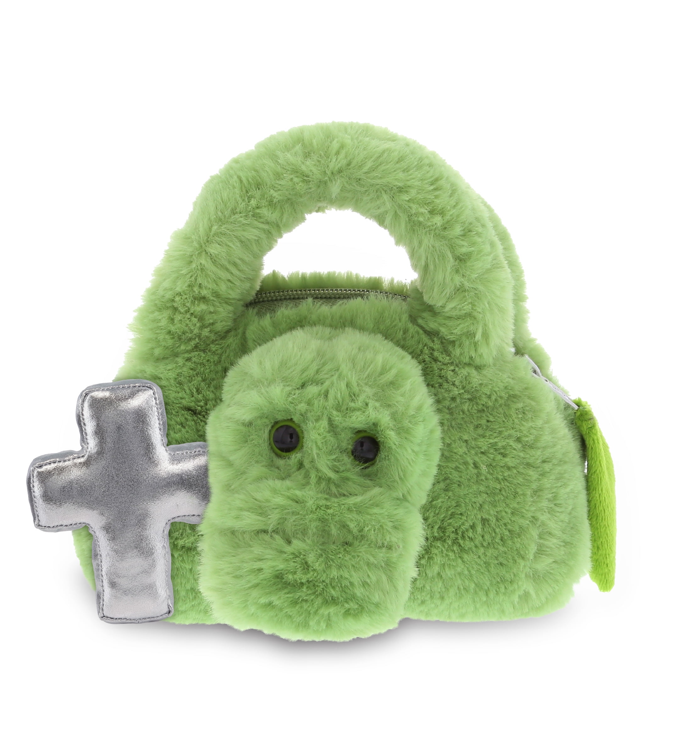 DolliBu Green Alligator Handbag Stuffed Animal with Silver Cross Plush ...