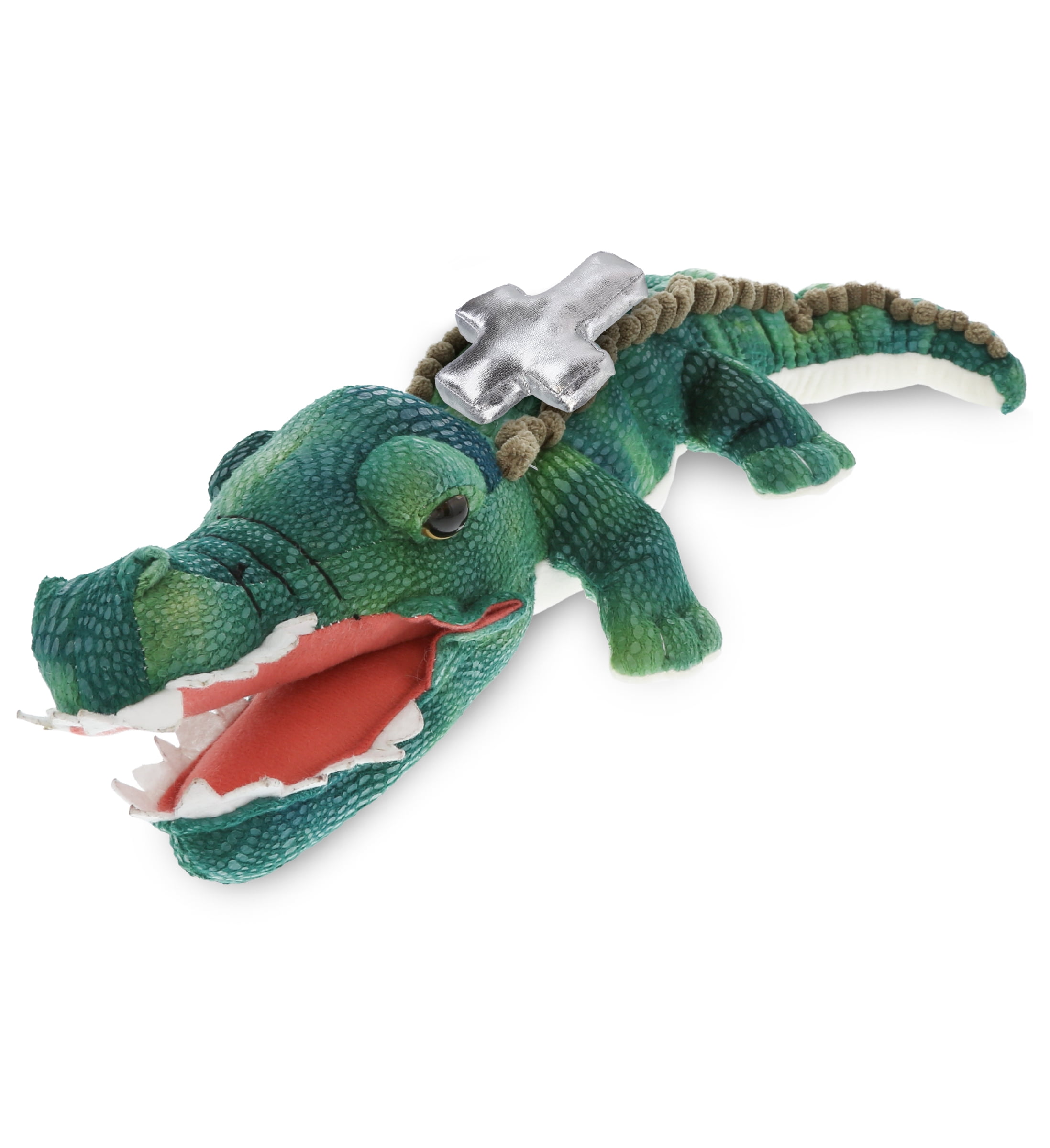 DolliBu Green Alligator Stuffed Animal with Silver Cross Plush ...