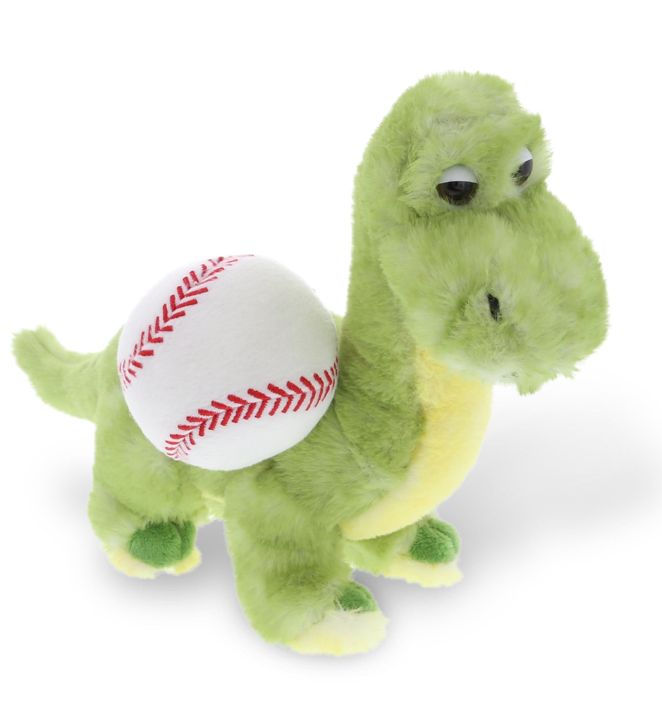 DolliBu Green Dinosaur Stuffed Animal with Baseball Plush - Soft Plush ...