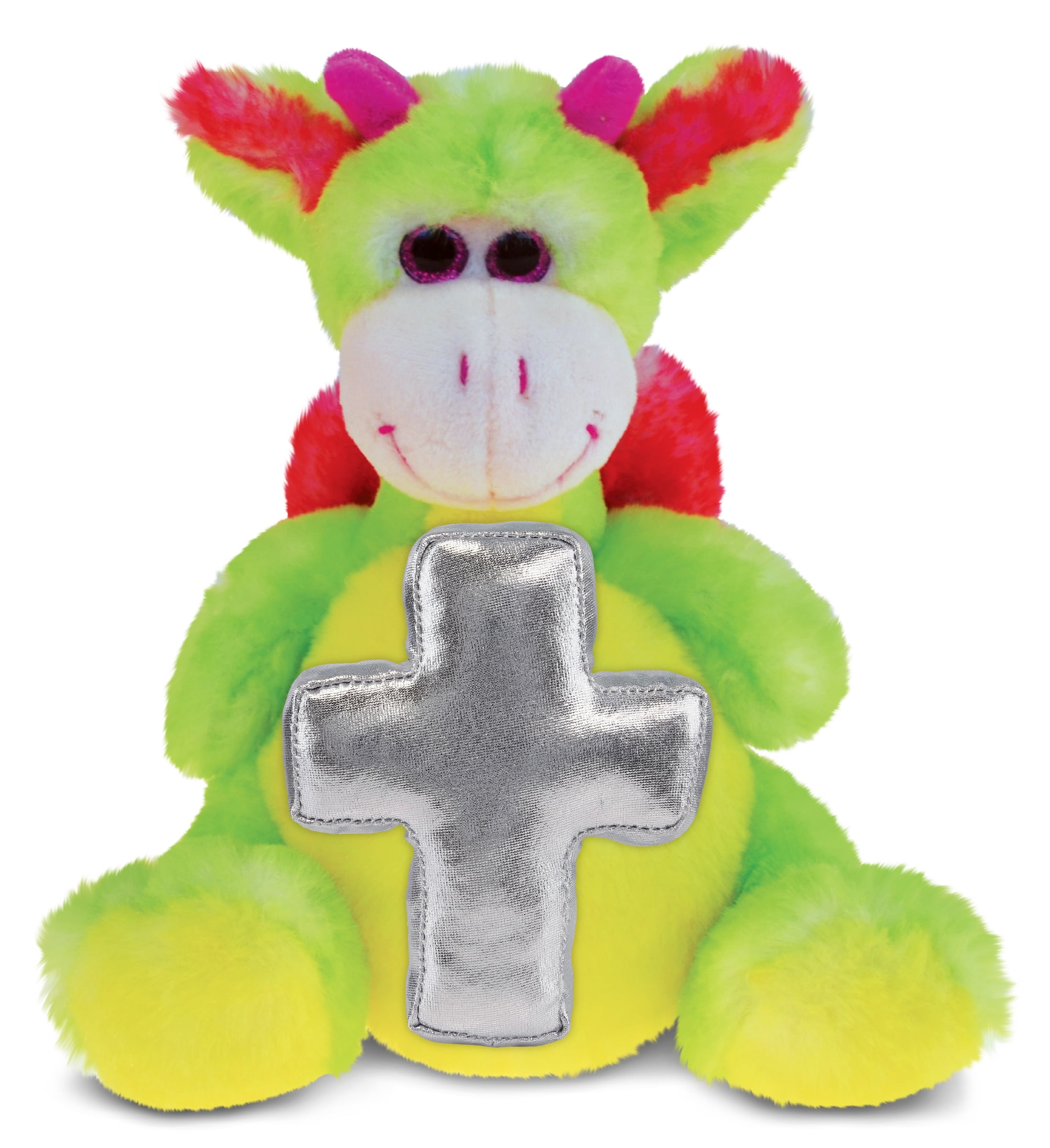 DolliBu Green Dragon Stuffed Animal with Silver Cross Plush - Religious ...