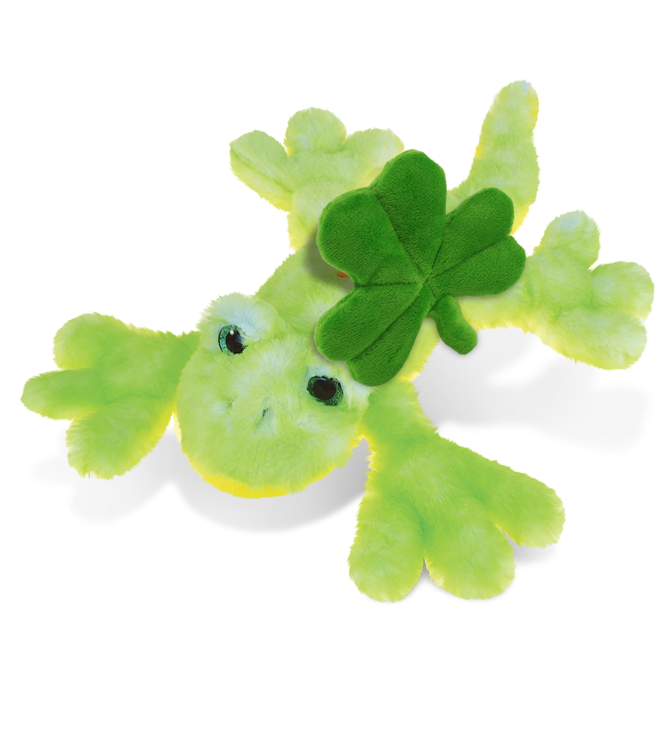 DolliBu Green Gecko Lizard Stuffed Animal with Green Plush Shamrock ...