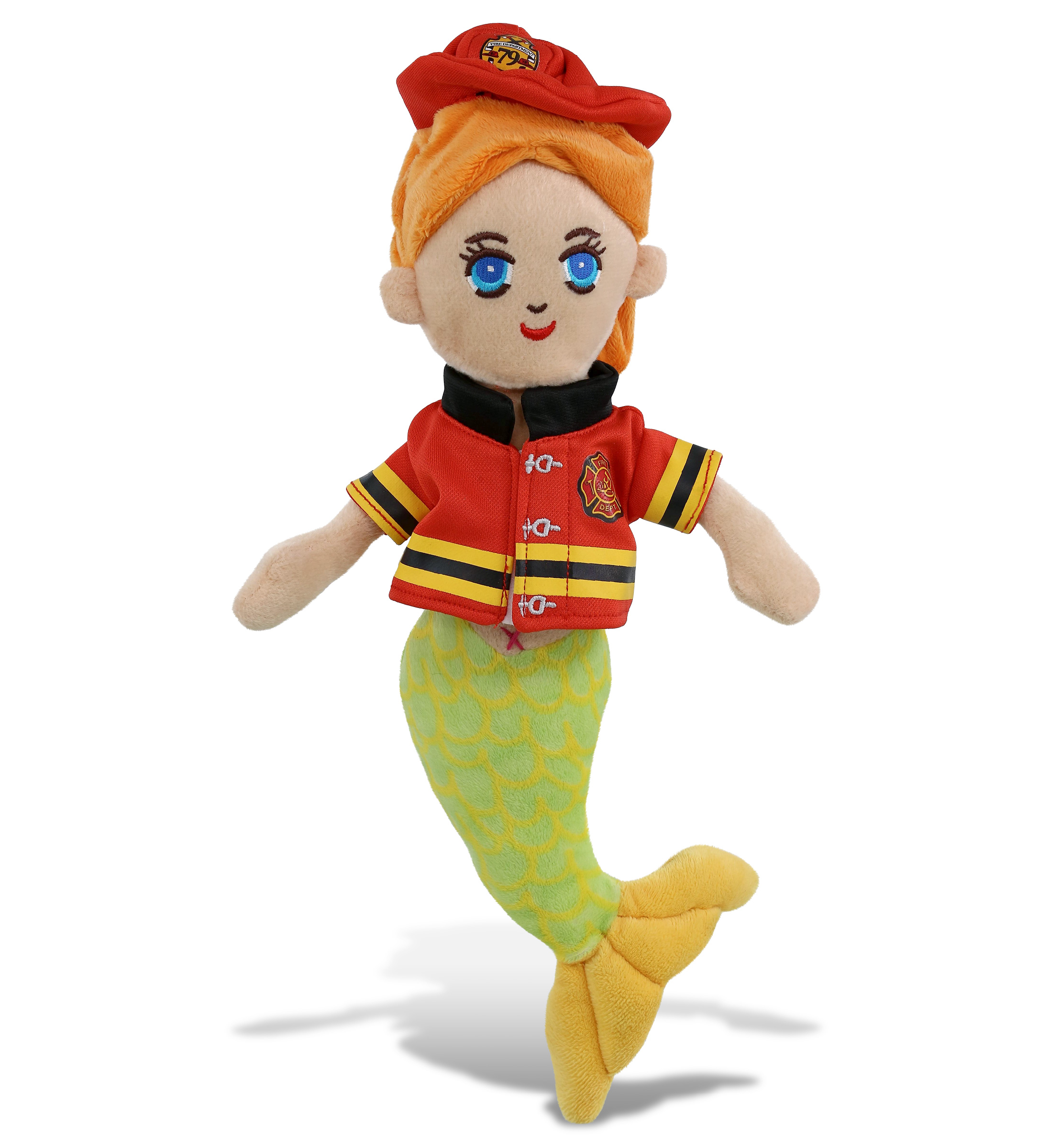 DolliBu Green Mermaid Firefighter Stuffed Animal - Super Soft Mermaid ...