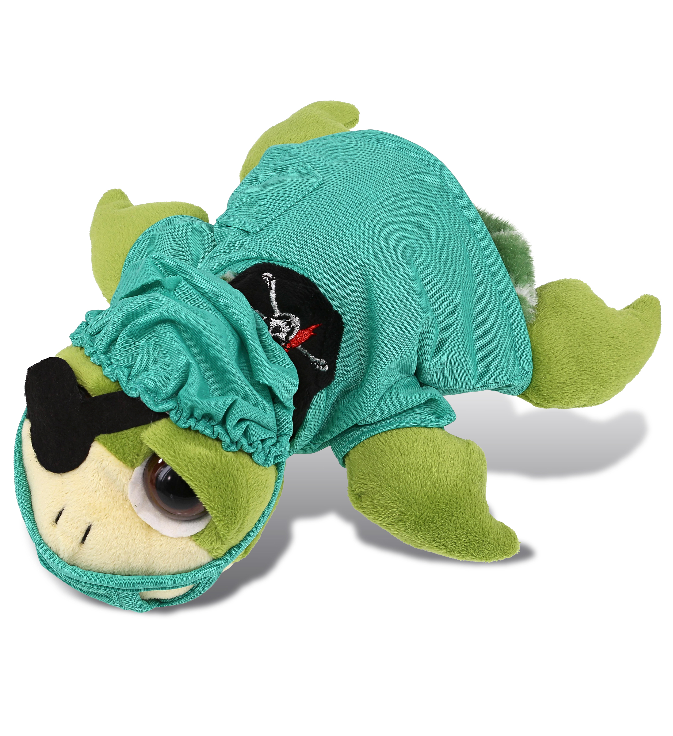 DolliBu Green Pirate Sea Turtle Doctor Plush Toy - Super Soft Turtle ...