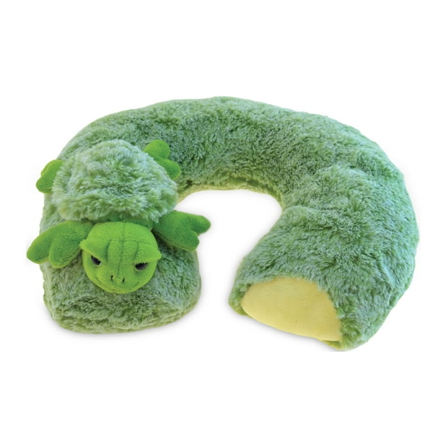 DolliBu Green Sea Turtle Plush Neck Pillow - Soft Travel Neck Pillow ...