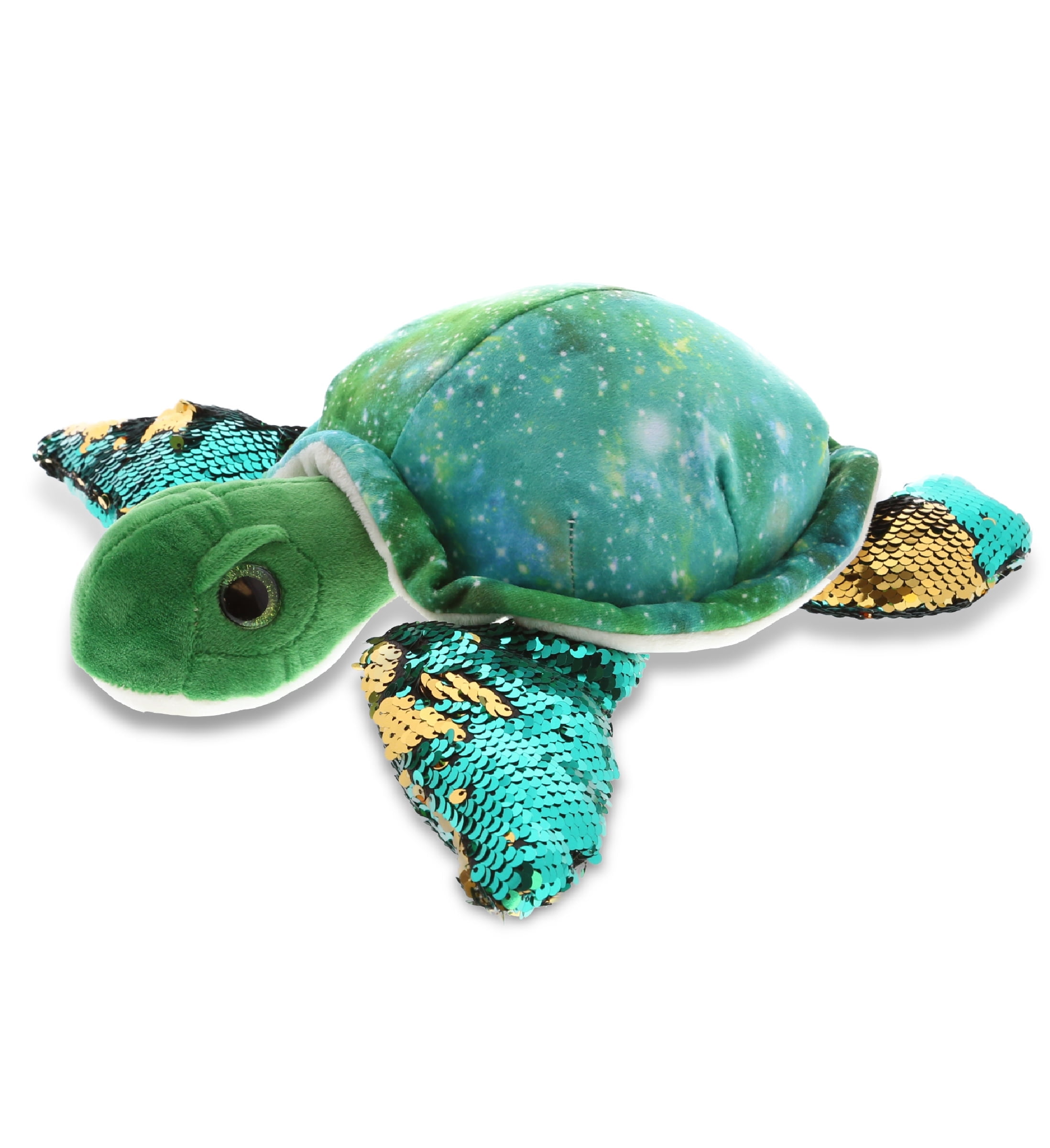 DolliBu Green Sea Turtle Space Flip Sequin Plush 13 Inch, Flipping ...