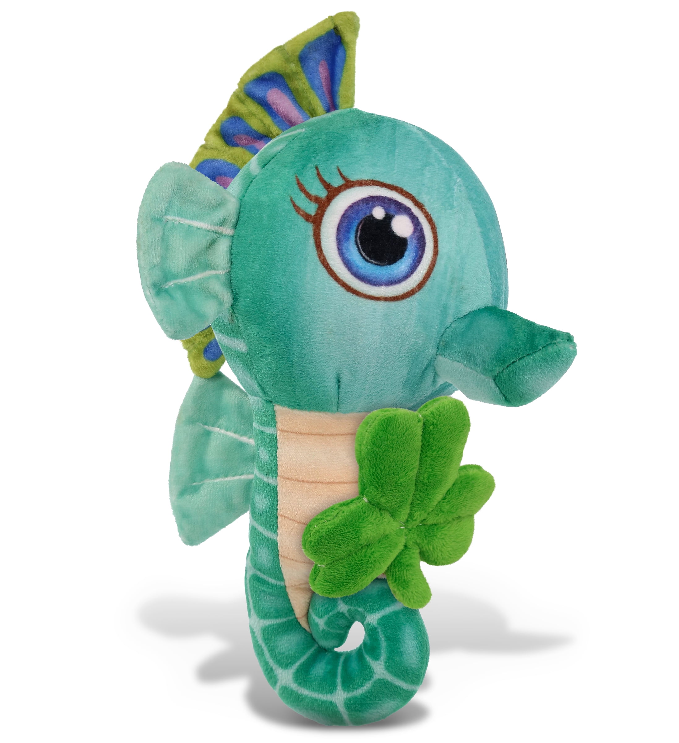 DolliBu Green Seahorse Stuffed Animal with Green Plush Shamrock, Cute ...